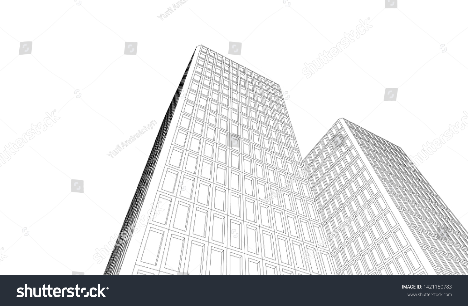 Facade Building Design 3d Illustration Stock Vector (Royalty Free ...