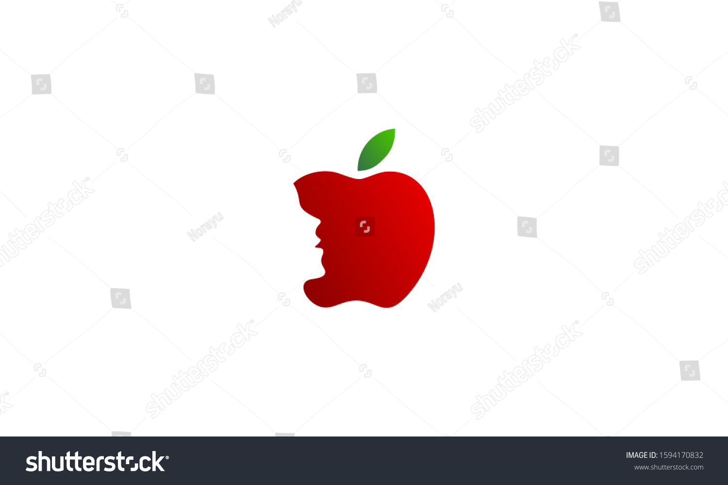 Face Apple Negative Space Logo Stock Vector (Royalty Free) 1594170832