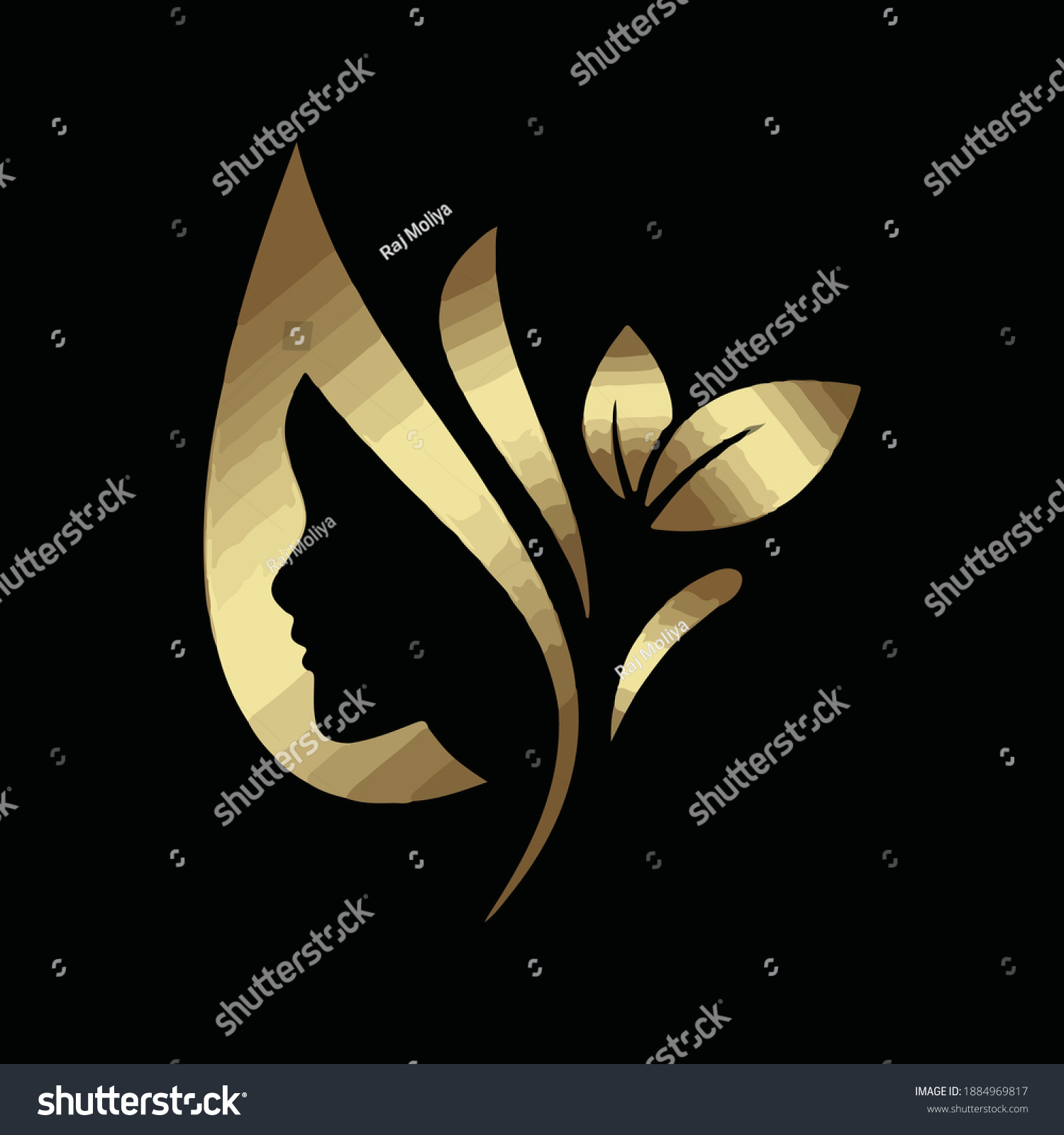 Face Leaves Vector Face Through Leaf Stock Vector (Royalty Free ...