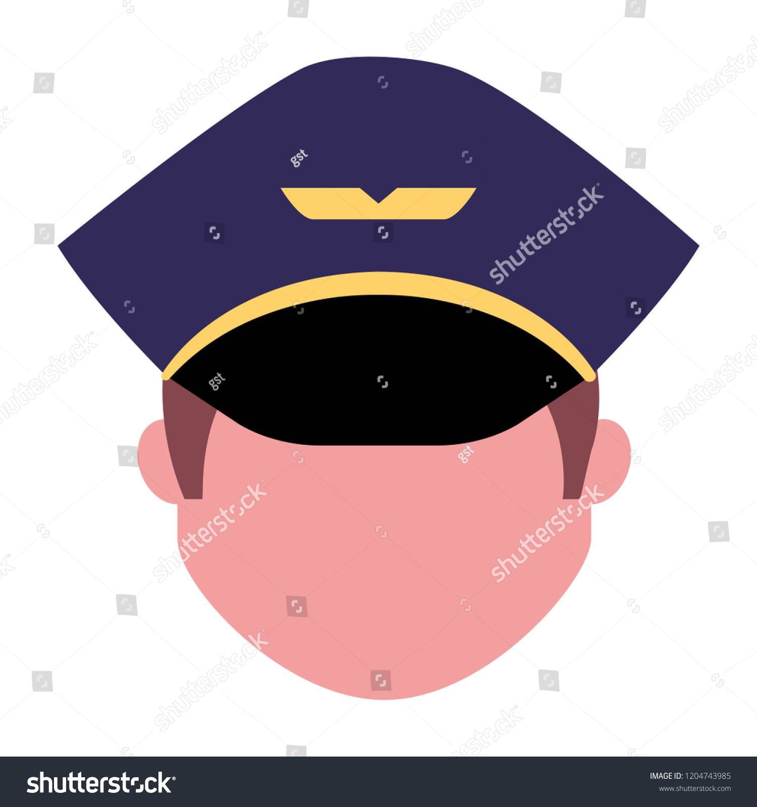 Vektor Stok Face Character Aviation Pilot Man (Tanpa Royalti ...