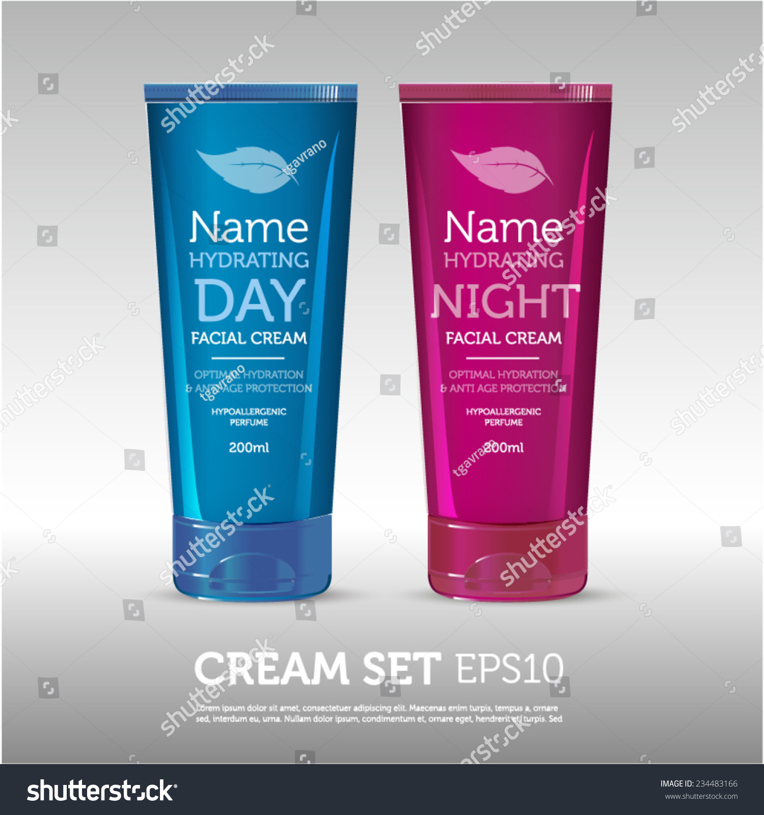 Face Cream Day Night Package Stock Vector (Royalty Free) 234483166 ...