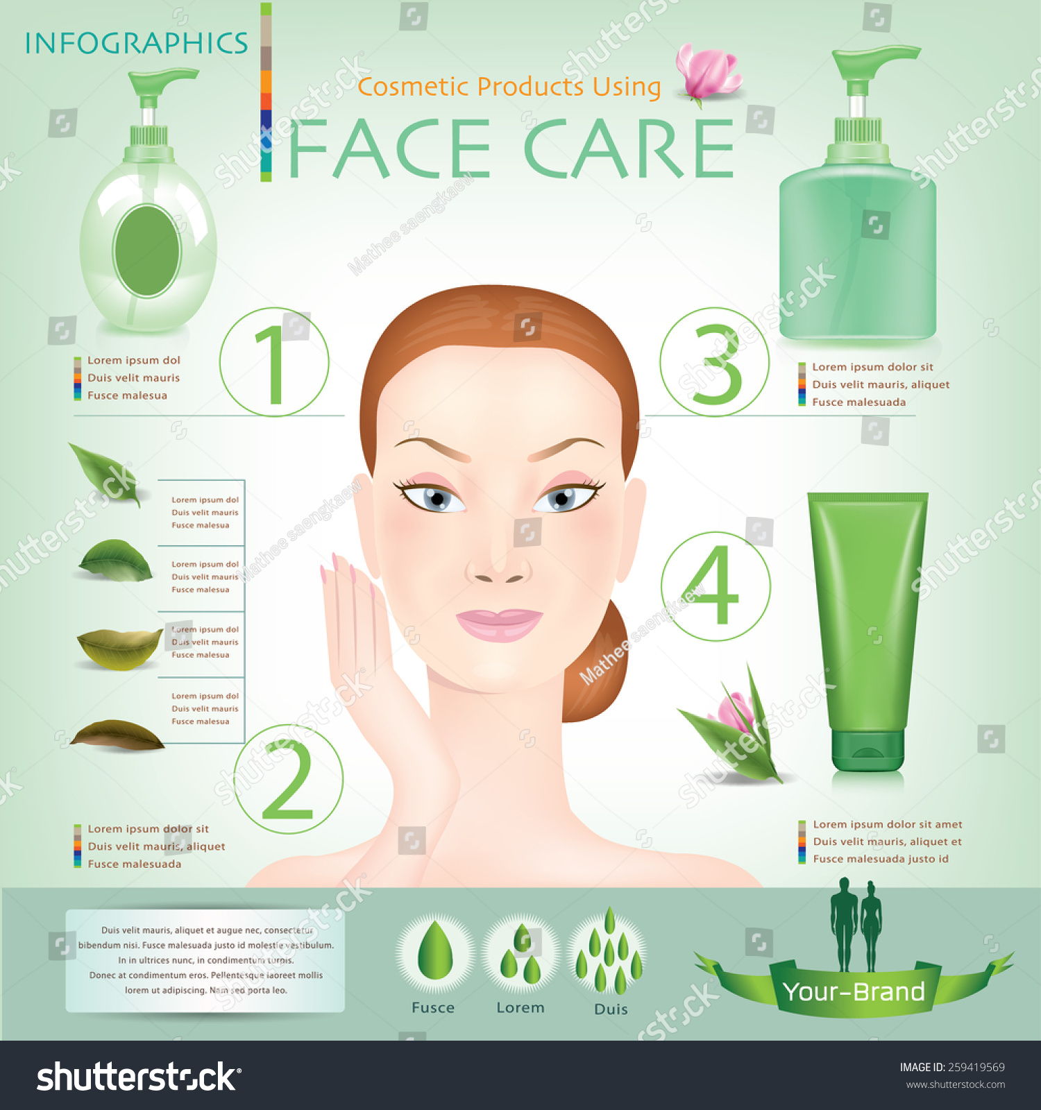 Face Creams Using Infographics Moisturizing Cream: เวกเตอร์สต็อก (ปลอด ...