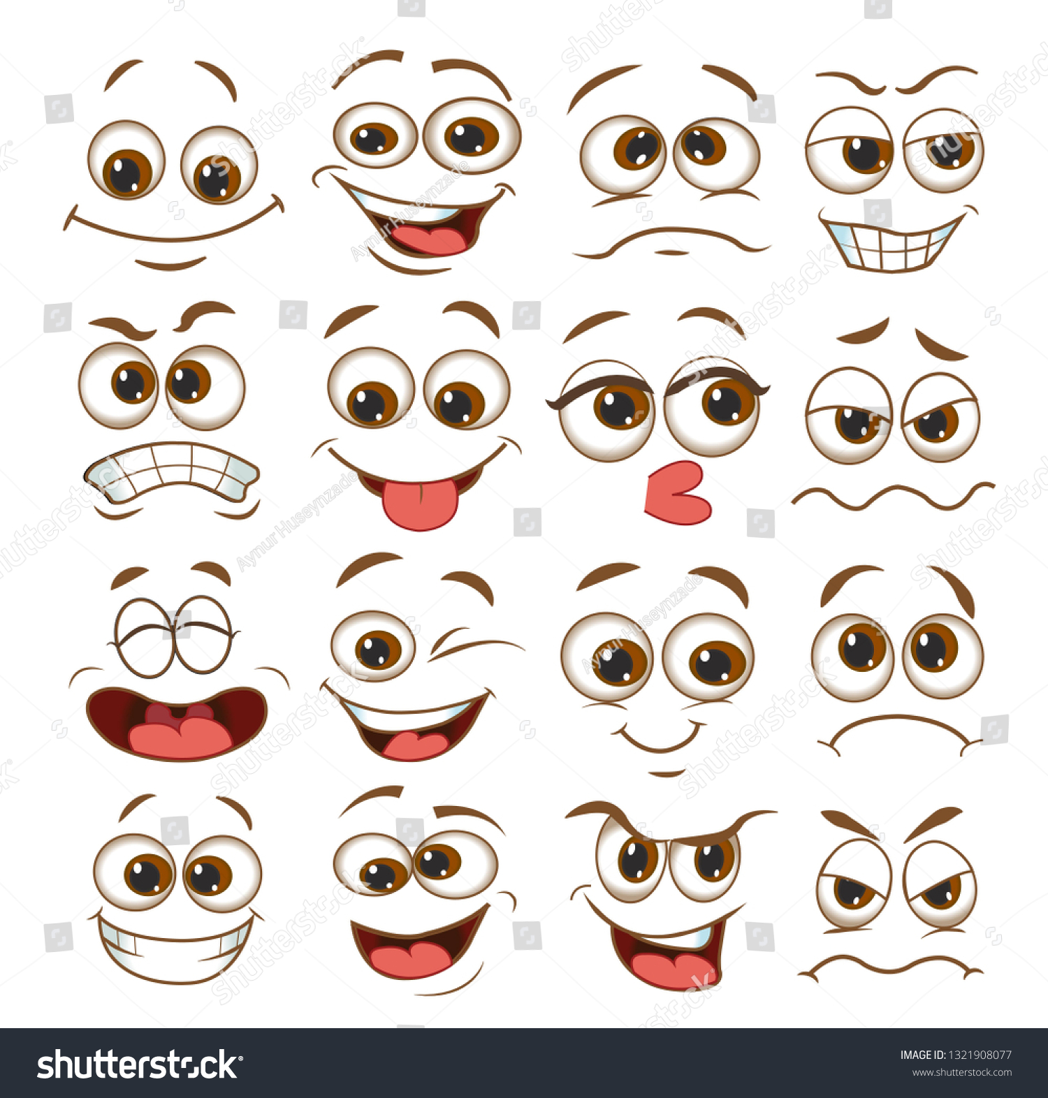 conjunto de expresiones faciales. ilustración vectorial: vector de ...
