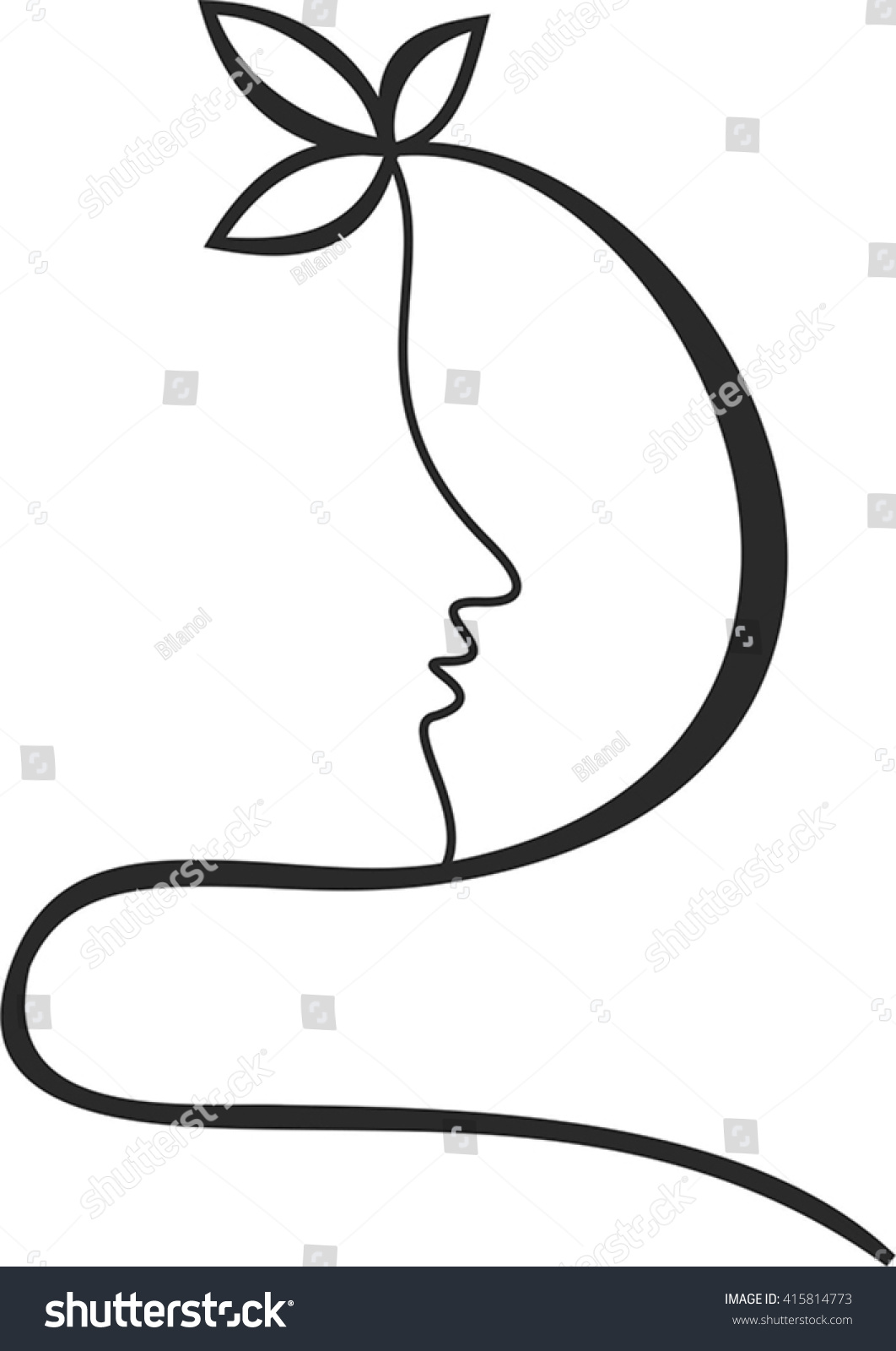 Face Flower Vector Logo Stock Vector (Royalty Free) 415814773