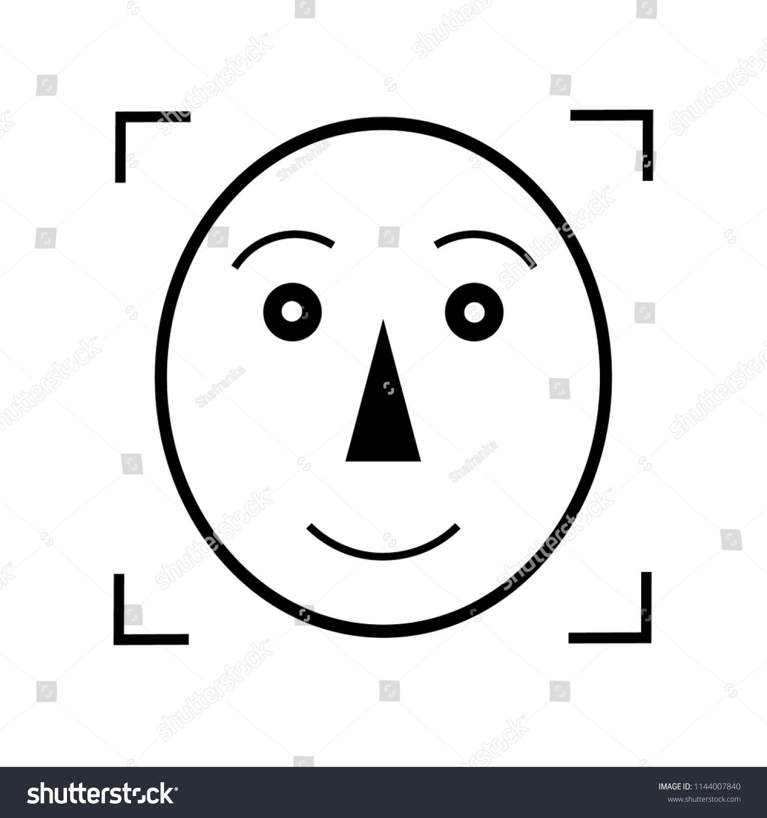 Face Id Icon Face Recognition Biometric Stock Vector (Royalty Free ...