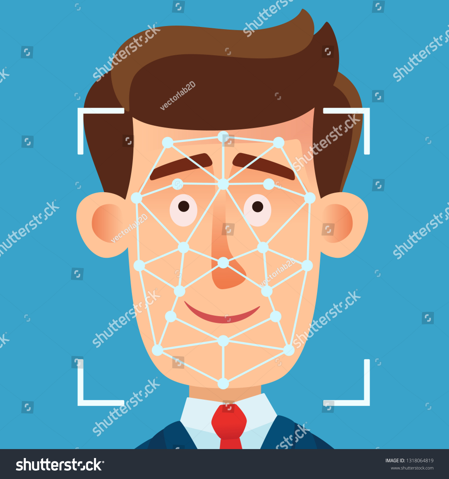 Face Id Recognition System Biometric Authentication Stock Vector ...