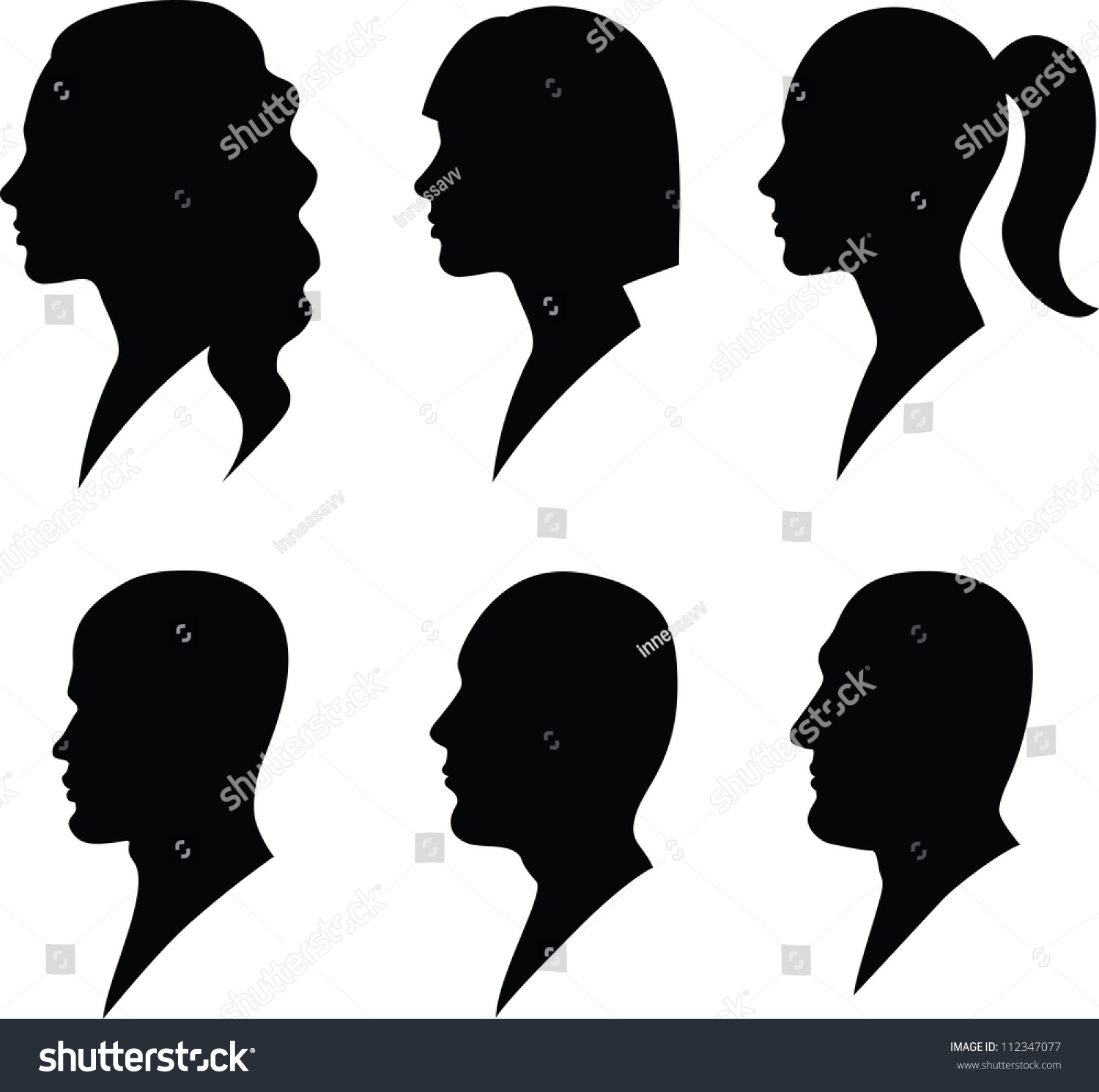 Face In Profile Stock Vector 112347077 : Shutterstock