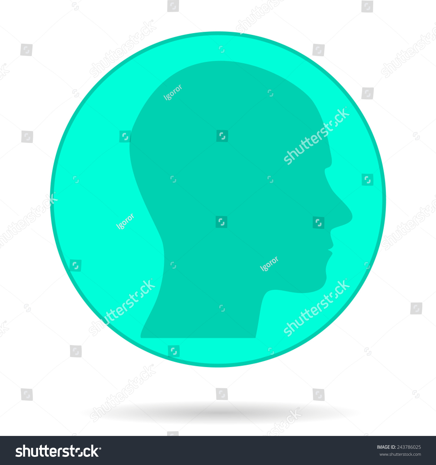 Face Profile Icon Vector: vector de stock (libre de regalías) 243786025 ...