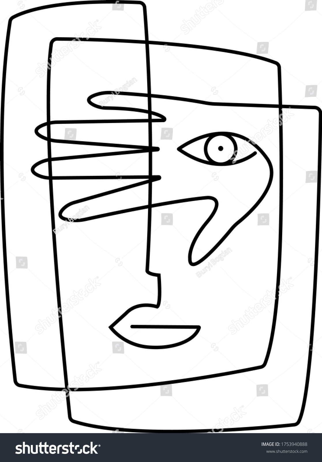 Face Line Abstract Picture Vector Stock Vector (Royalty Free ...