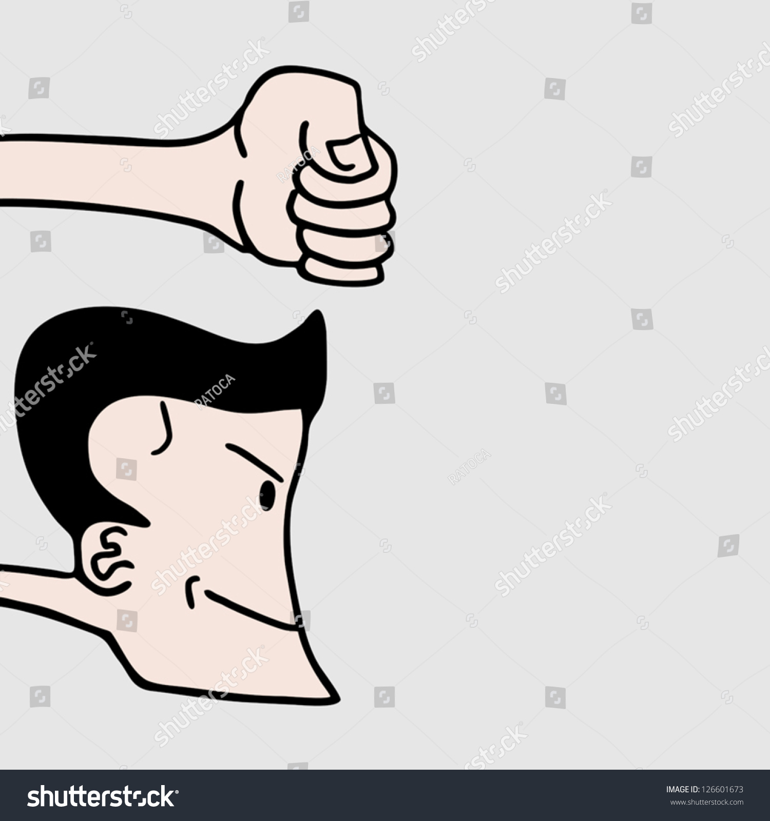 Face Man Punch Stock Vector (Royalty Free) 126601673 | Shutterstock
