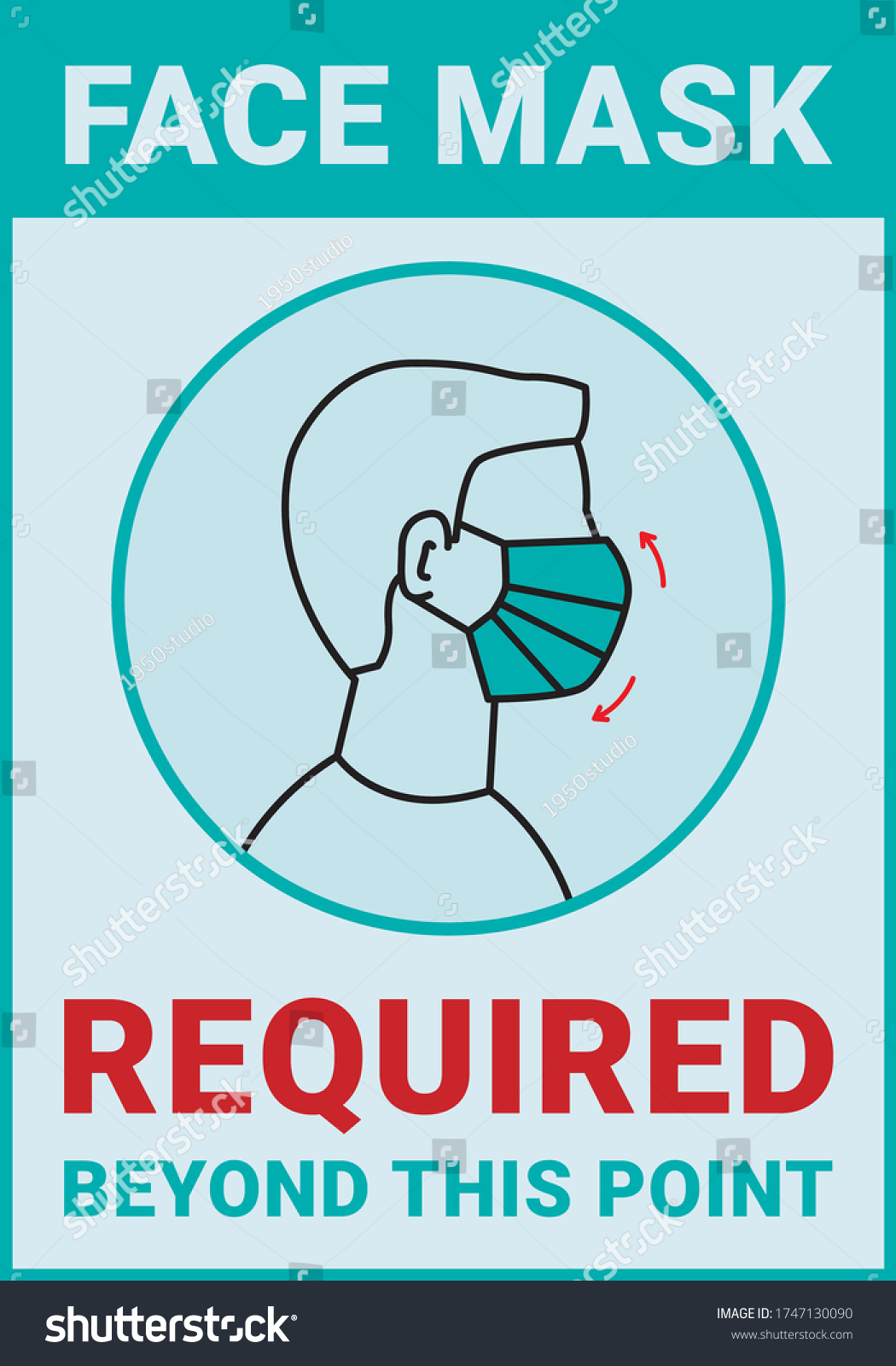 Face Mask Required Beyond This Point Stock Vector (Royalty Free ...