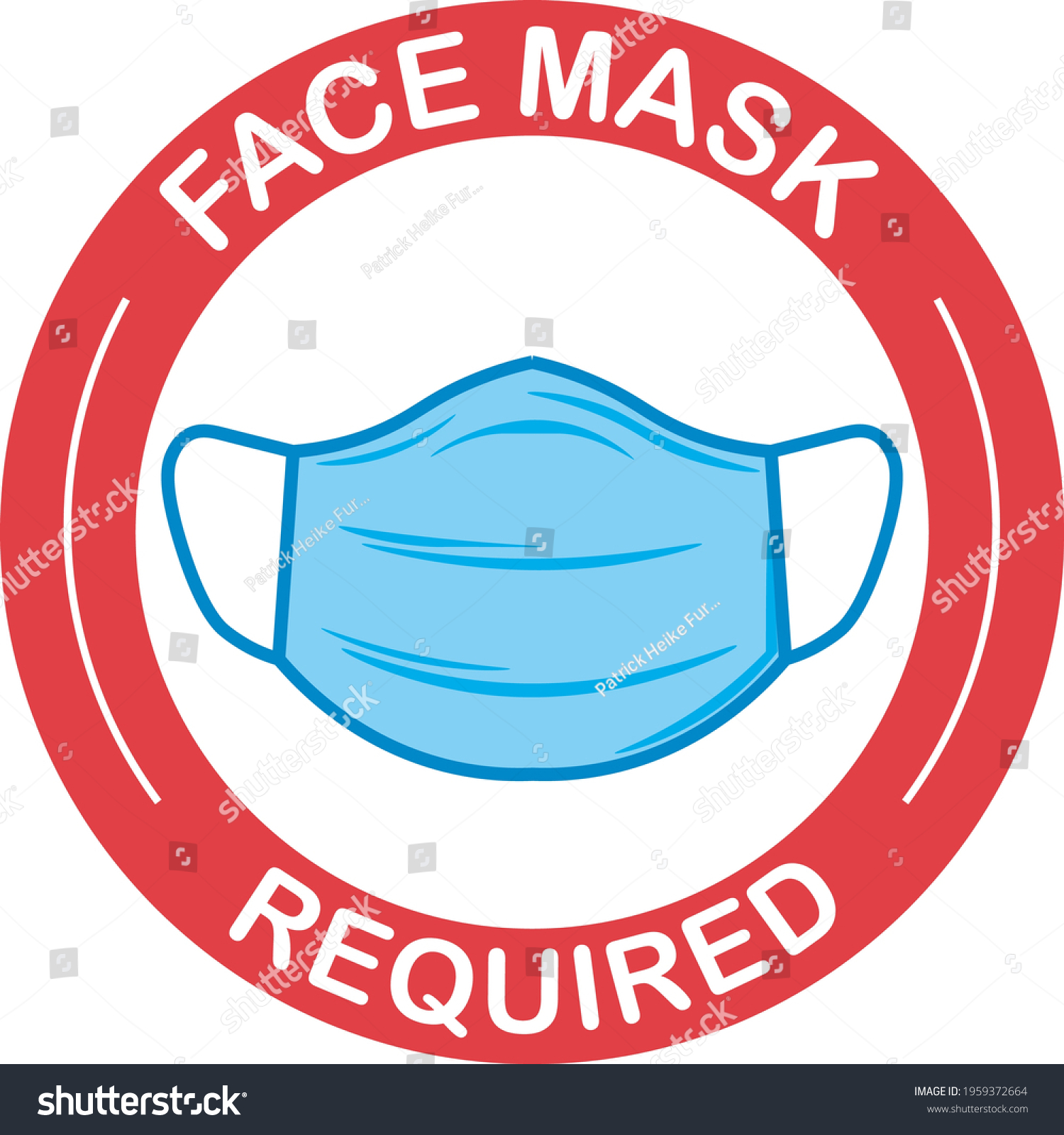 Face Mask Required Sign Iconn Vector Stock Vector (Royalty Free ...
