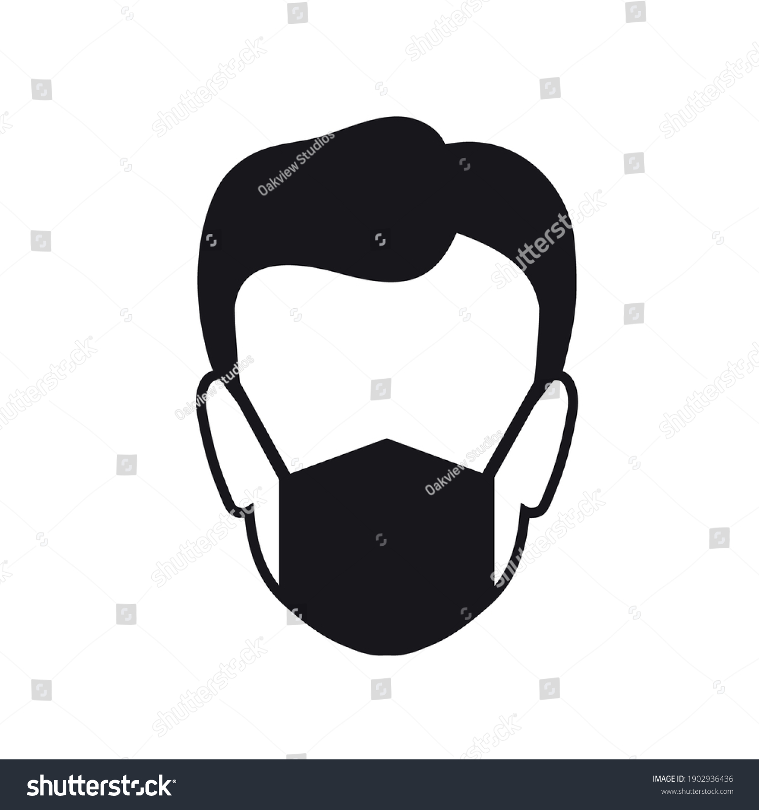 Face Mask Safety Vector Icon Stock Vector (Royalty Free) 1902936436 ...