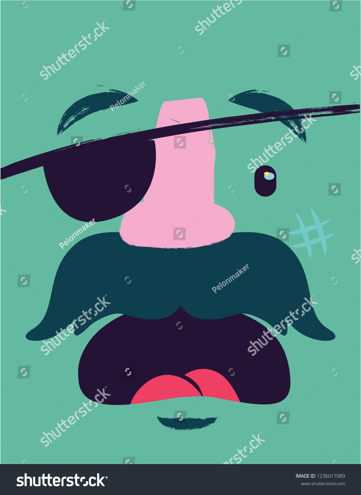 Face Pirate Afraid Stock Vector (Royalty Free) 1236017089 | Shutterstock