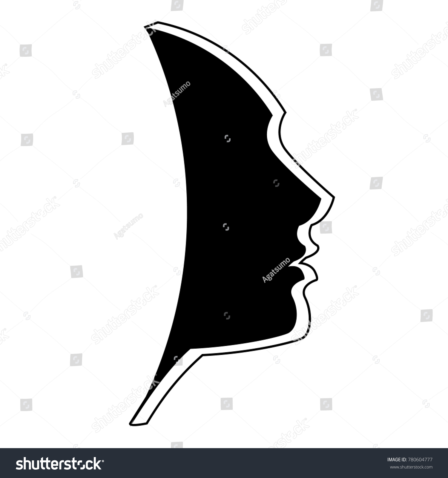 Face Profile Icon: เวกเตอร์สต็อก (ปลอดค่าลิขสิทธิ์) 780604777
