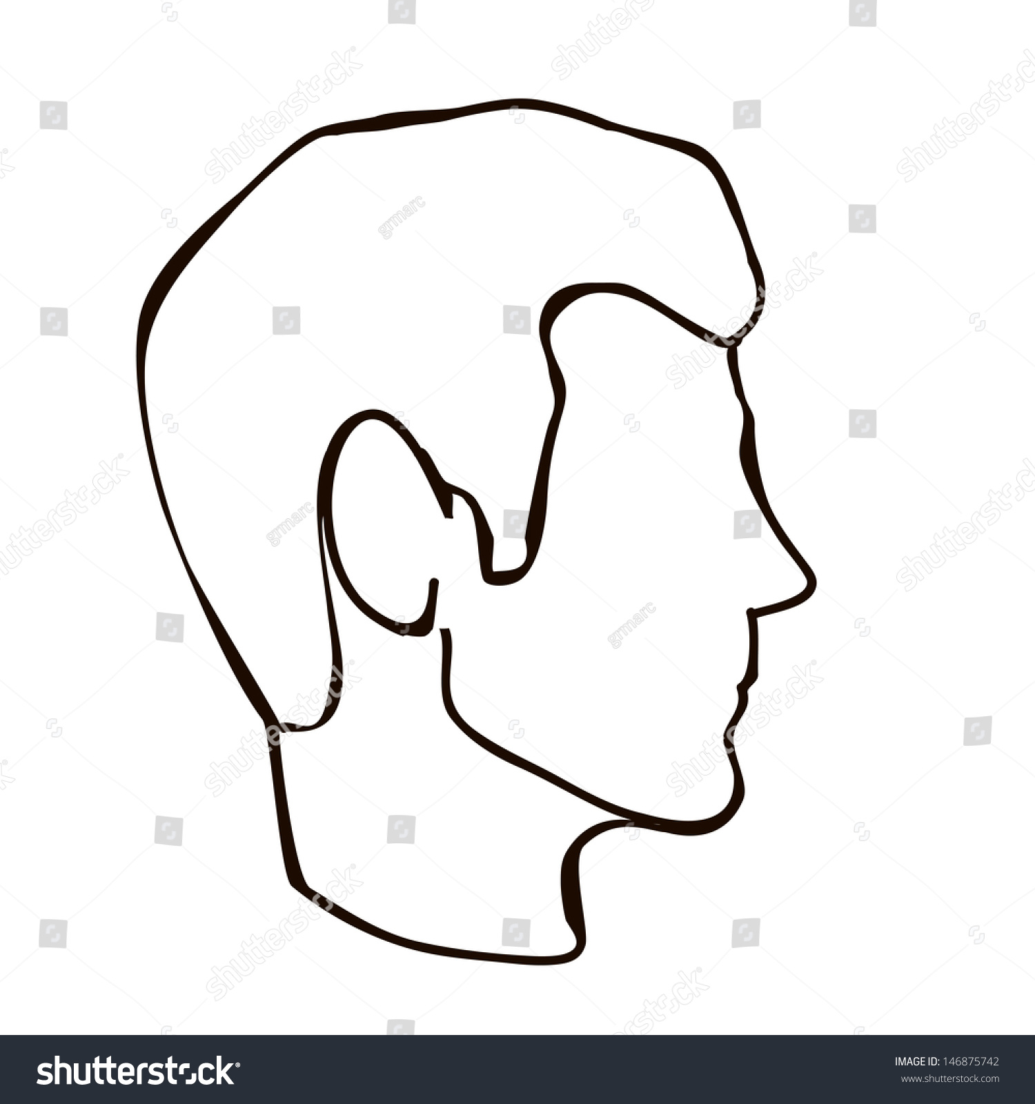 Face Profile Over White Background Vector Stock Vector (Royalty Free ...