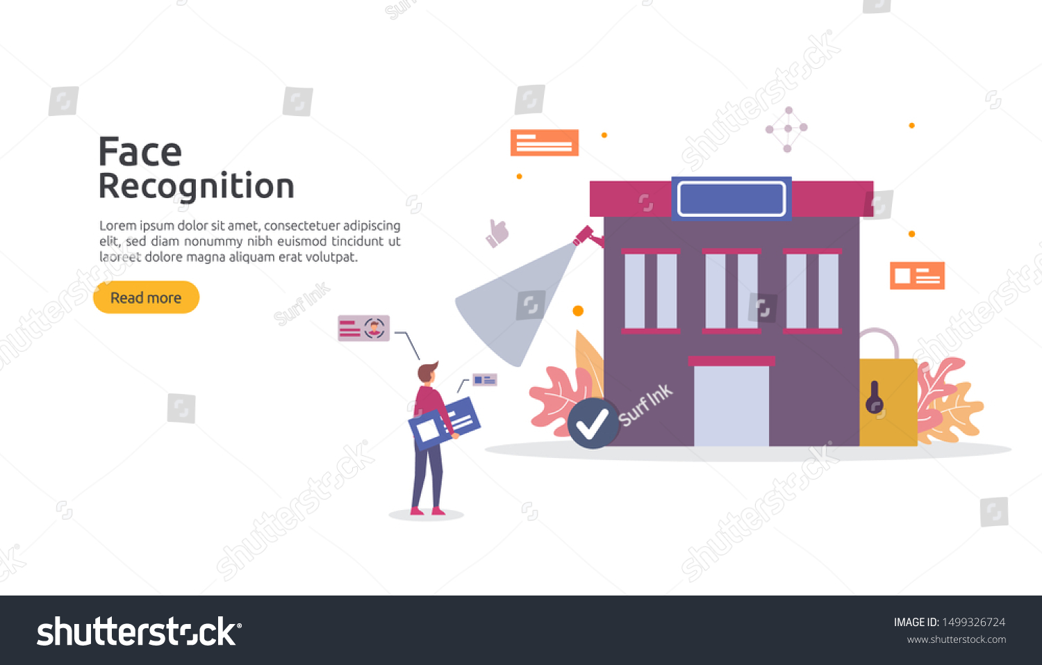 Face Recognition Data Security Design Facial Stock Vector (Royalty Free ...