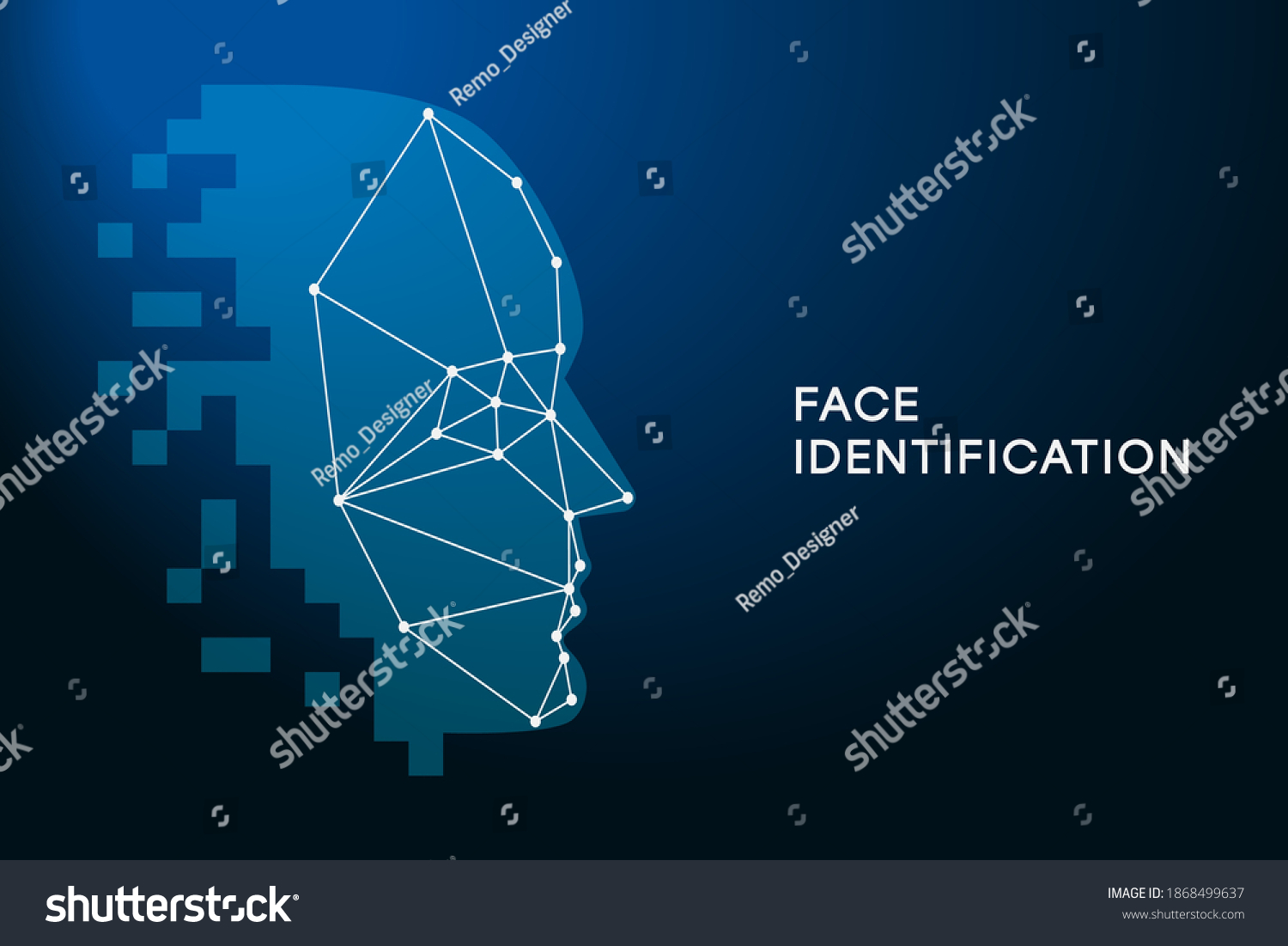 Face Recognition Face Identification Technology Biometric Stock Vector ...