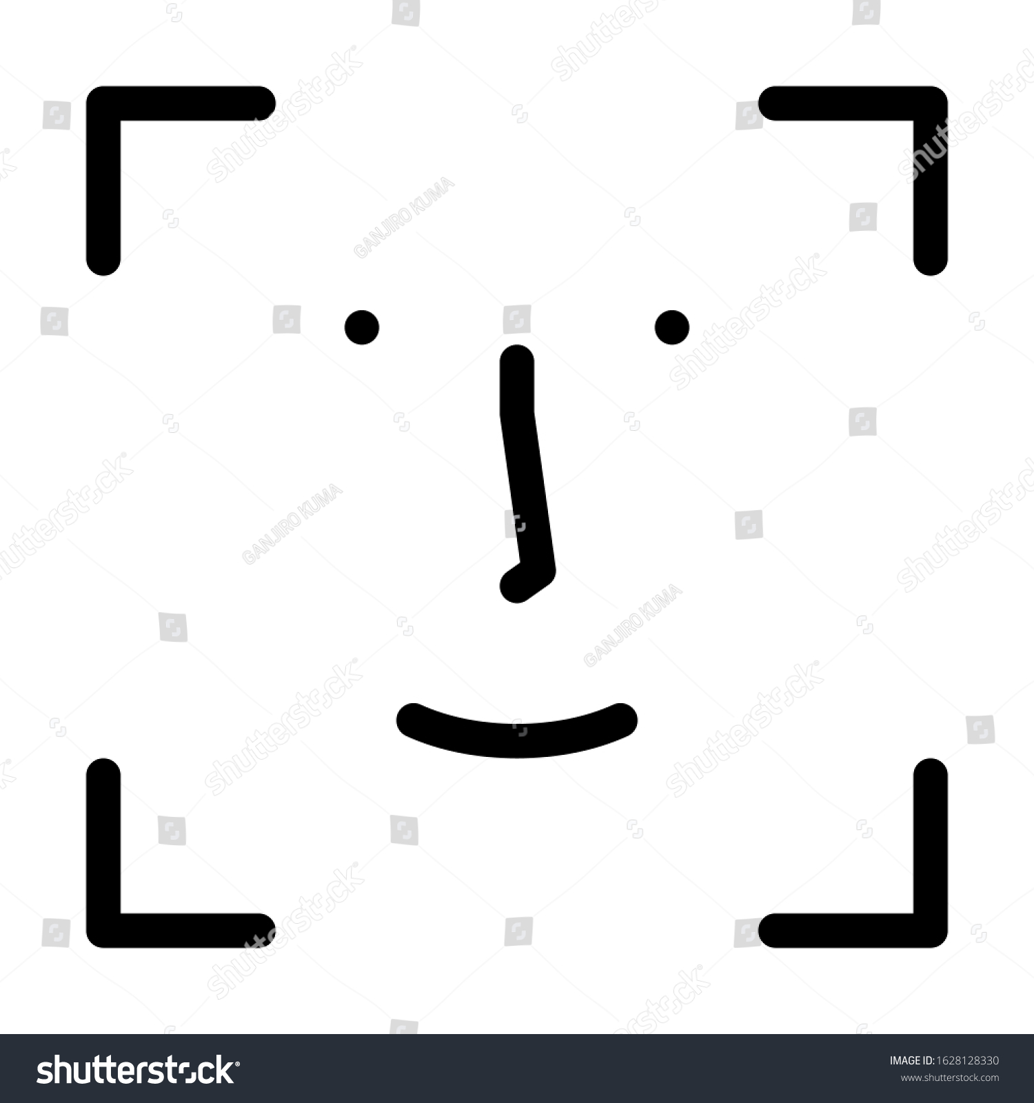 Face Scan Icon Simple Design Line Stock Vector (Royalty Free ...