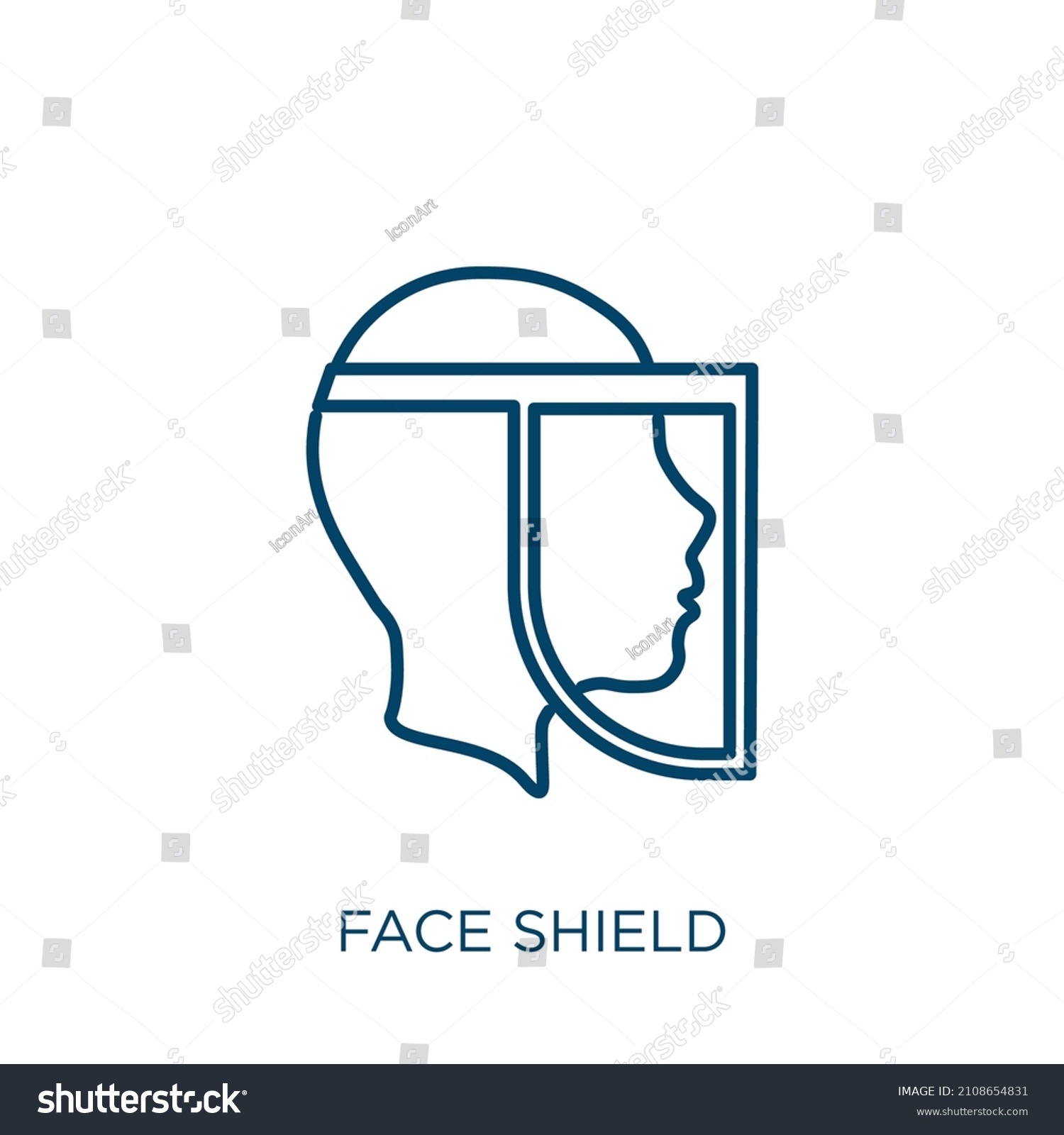 Face Shield Icon Thin Linear Face Stock Vector (Royalty Free) 2108654831