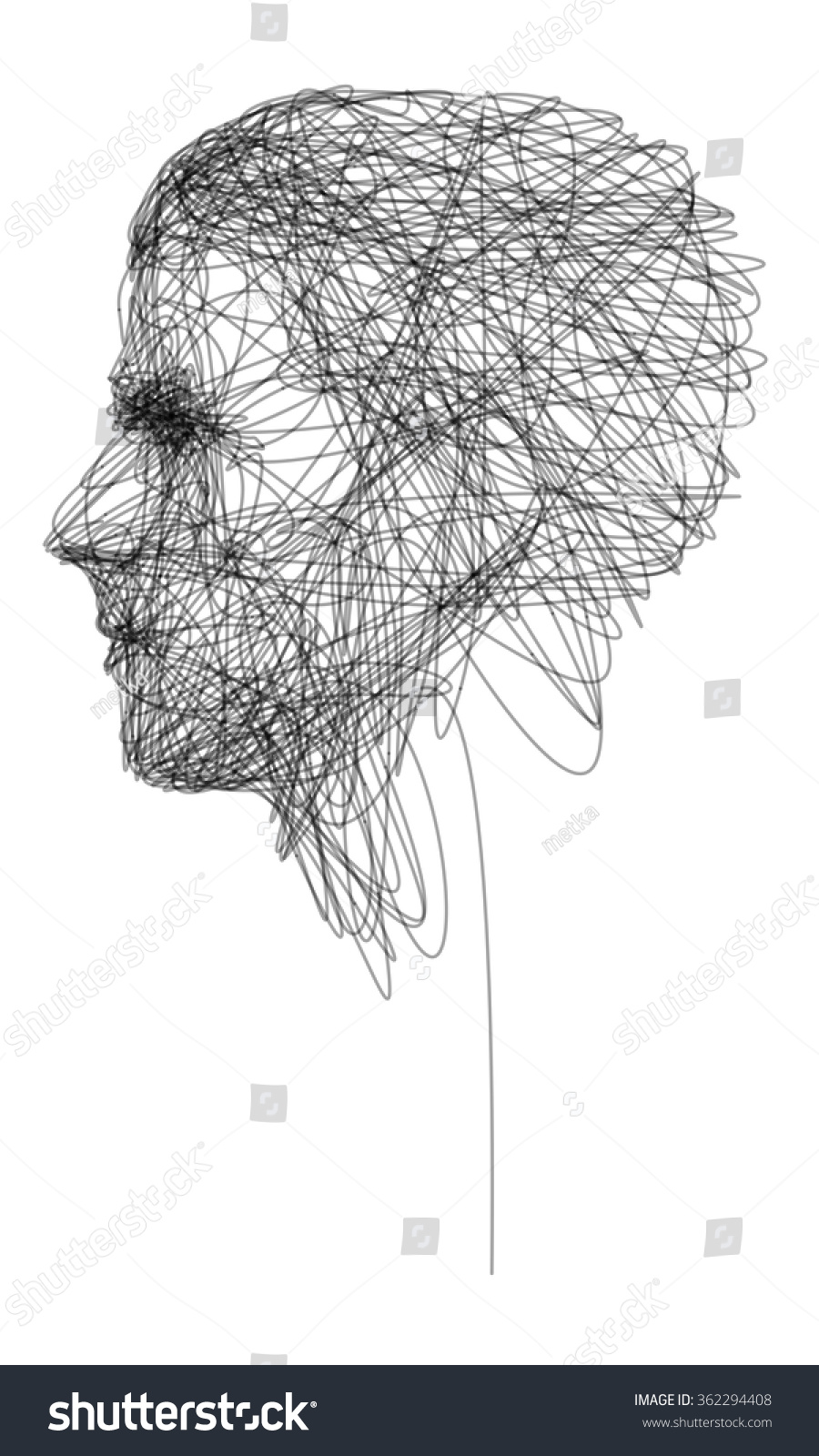 Face Side Profile Made Lines Stock Vector (Royalty Free) 362294408 ...