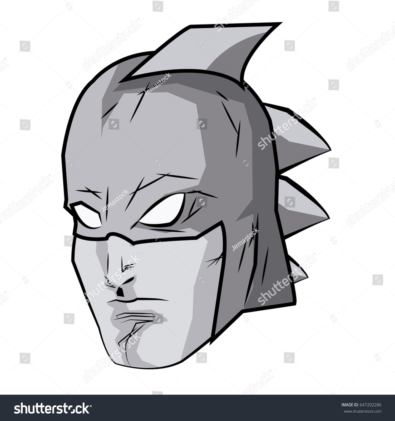 Face Super Hero Comic Angry Expression Stock Vector (Royalty Free ...