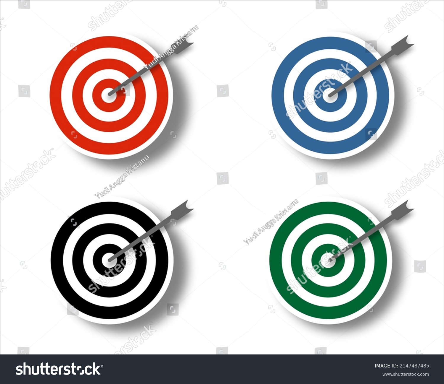 Face Target Icon Various Color Stock Vector (Royalty Free) 2147487485 ...