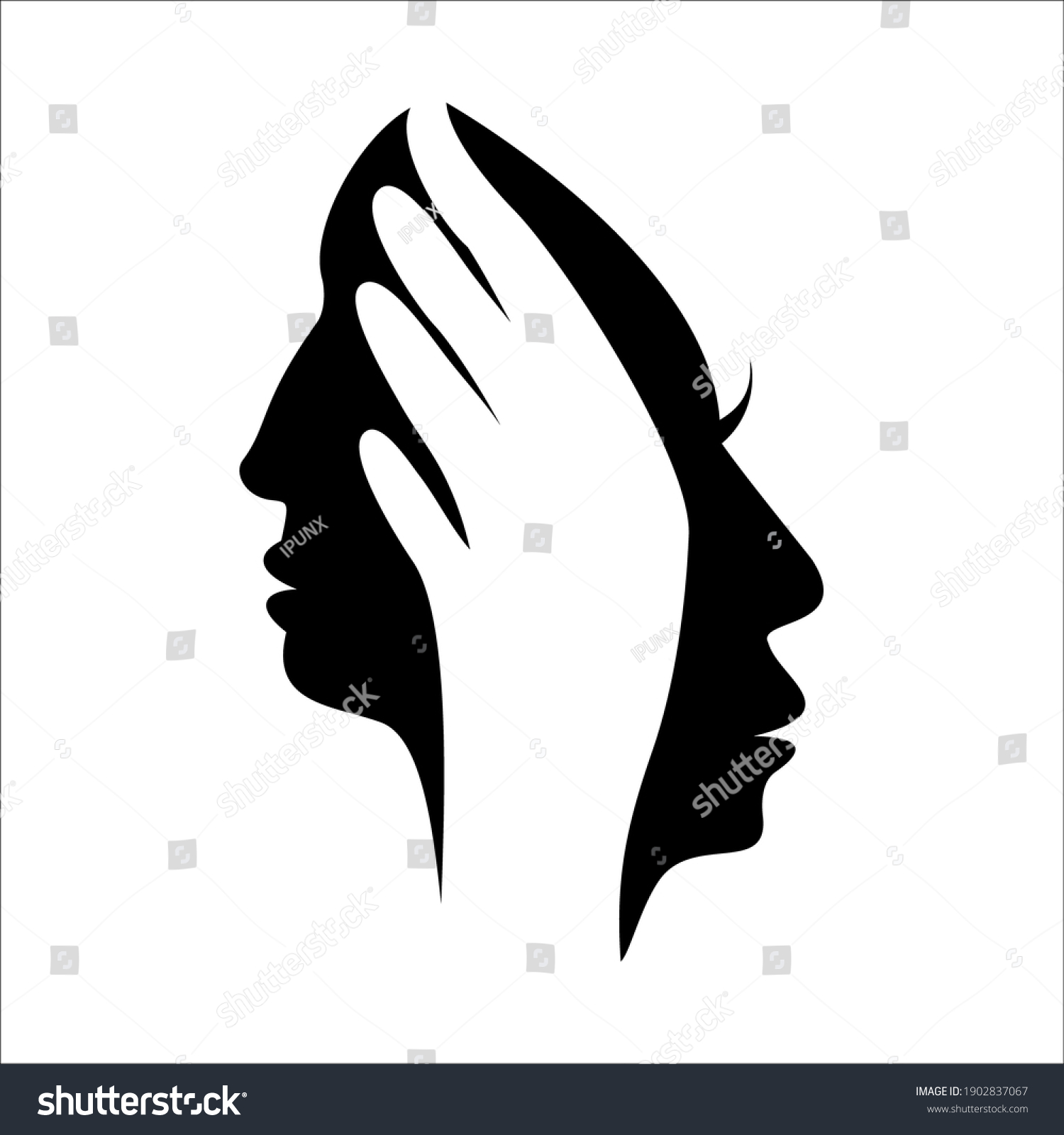 Face Vector Illustration Hand Creative Logo Stock Vector (Royalty Free ...