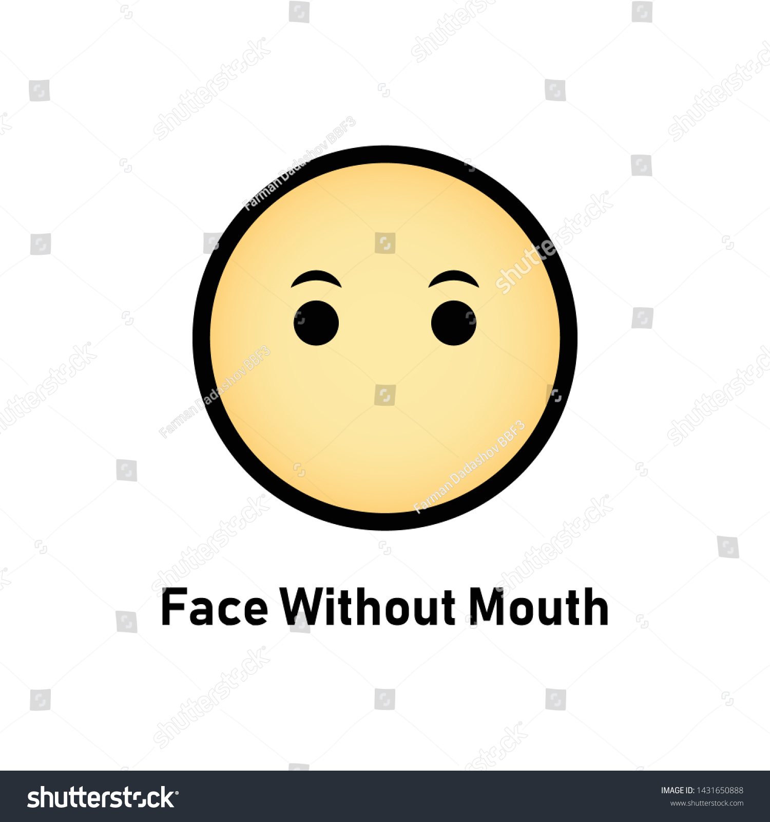 Face Without Mouth Vector Illustarion Stock Vector (Royalty Free ...