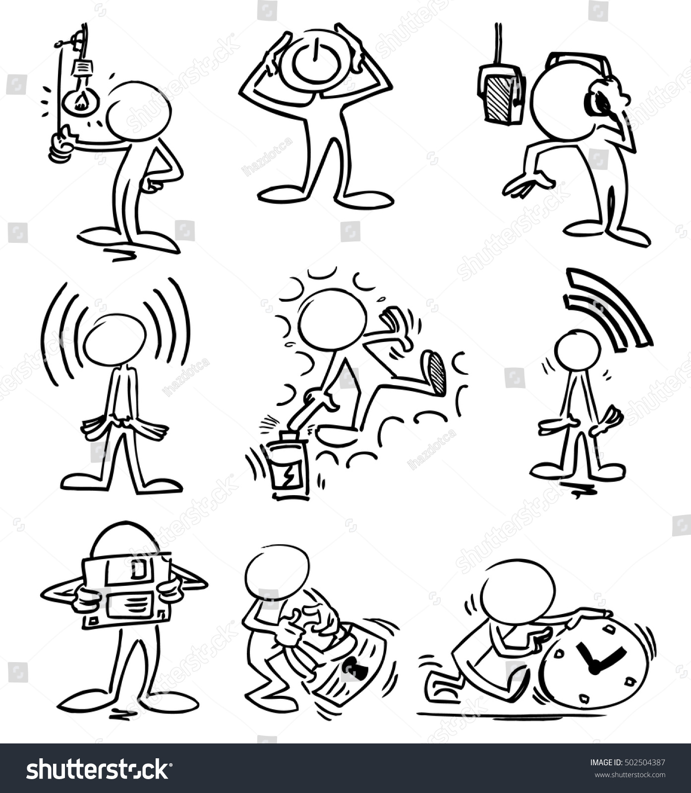 Faceless Characters Icons Stock Vector (Royalty Free) 502504387