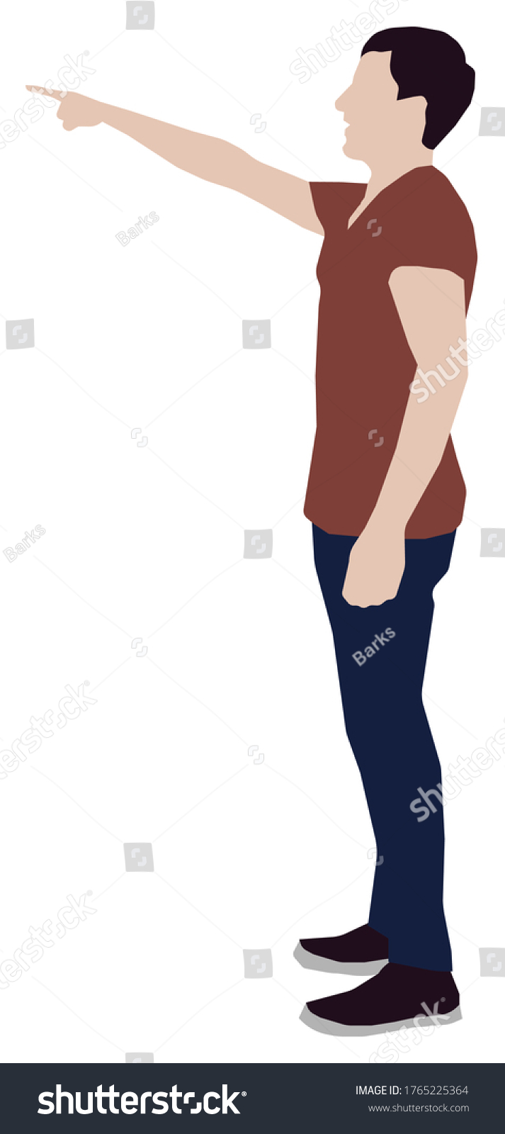 Faceless Standing Man Vector Illustration Pointing Stock Vector ...