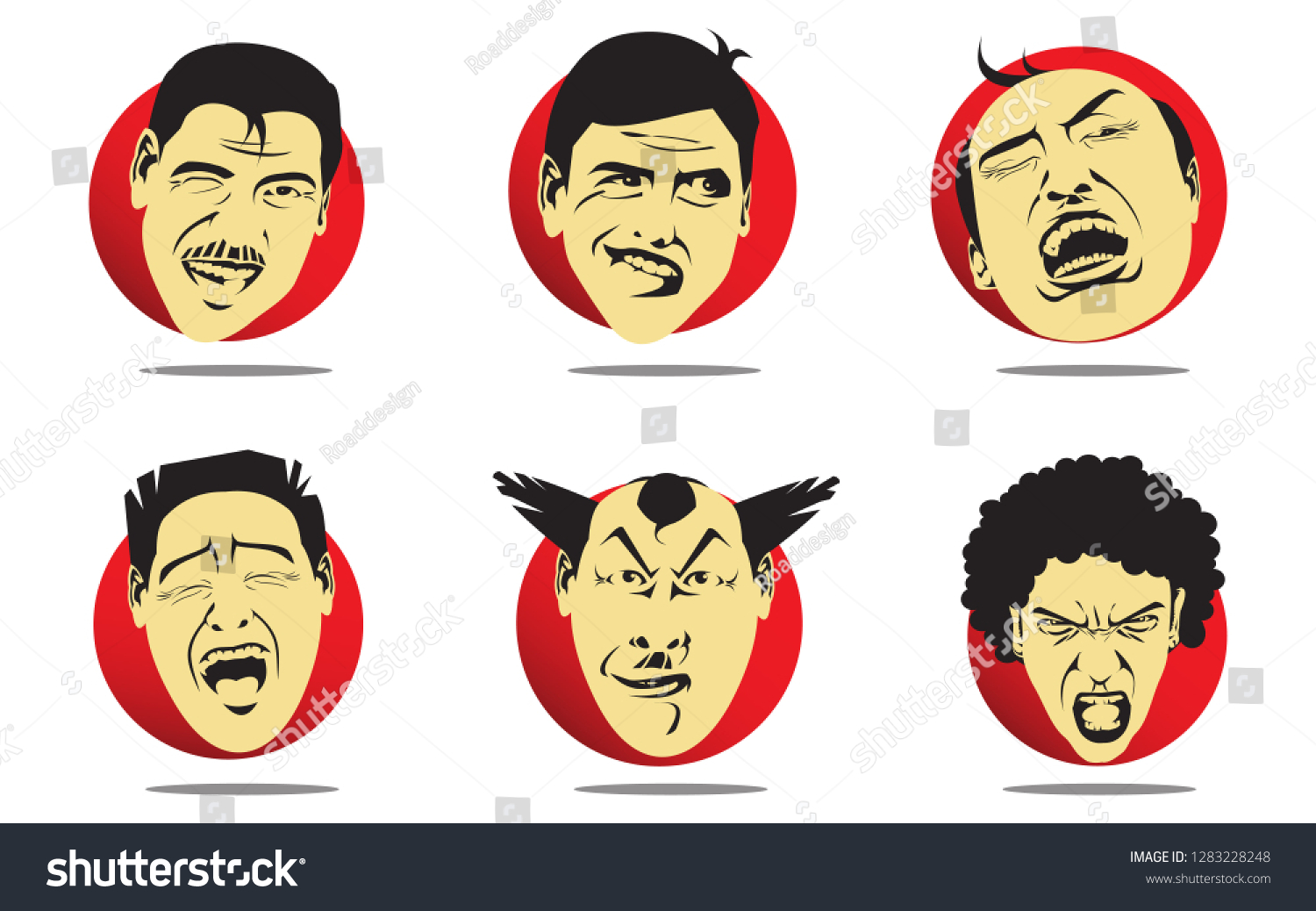 Facial Expression Vector Illustration Stock Vector (Royalty Free ...