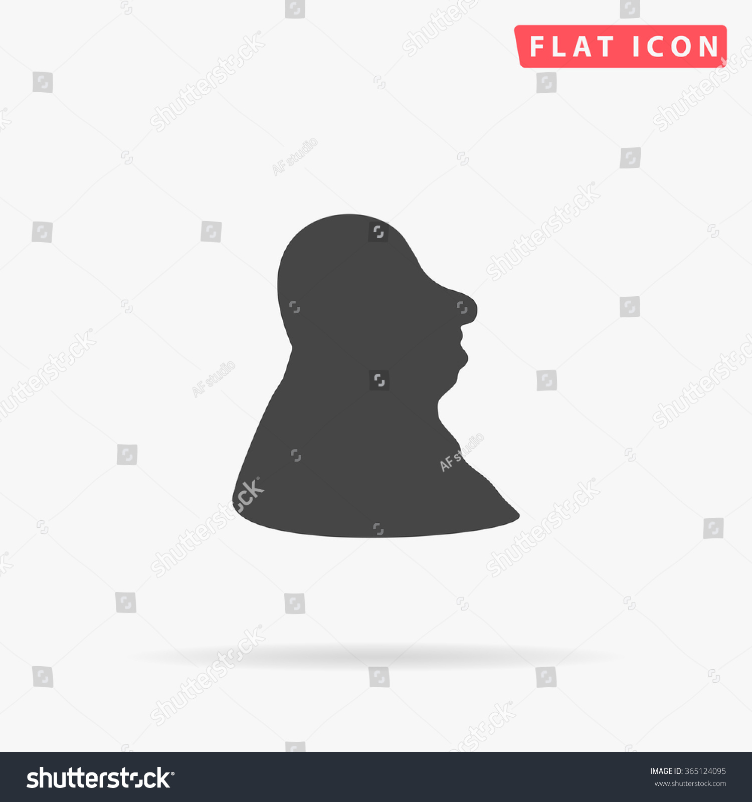 Facial Profile Icon Vector Stock Vector (Royalty Free) 365124095