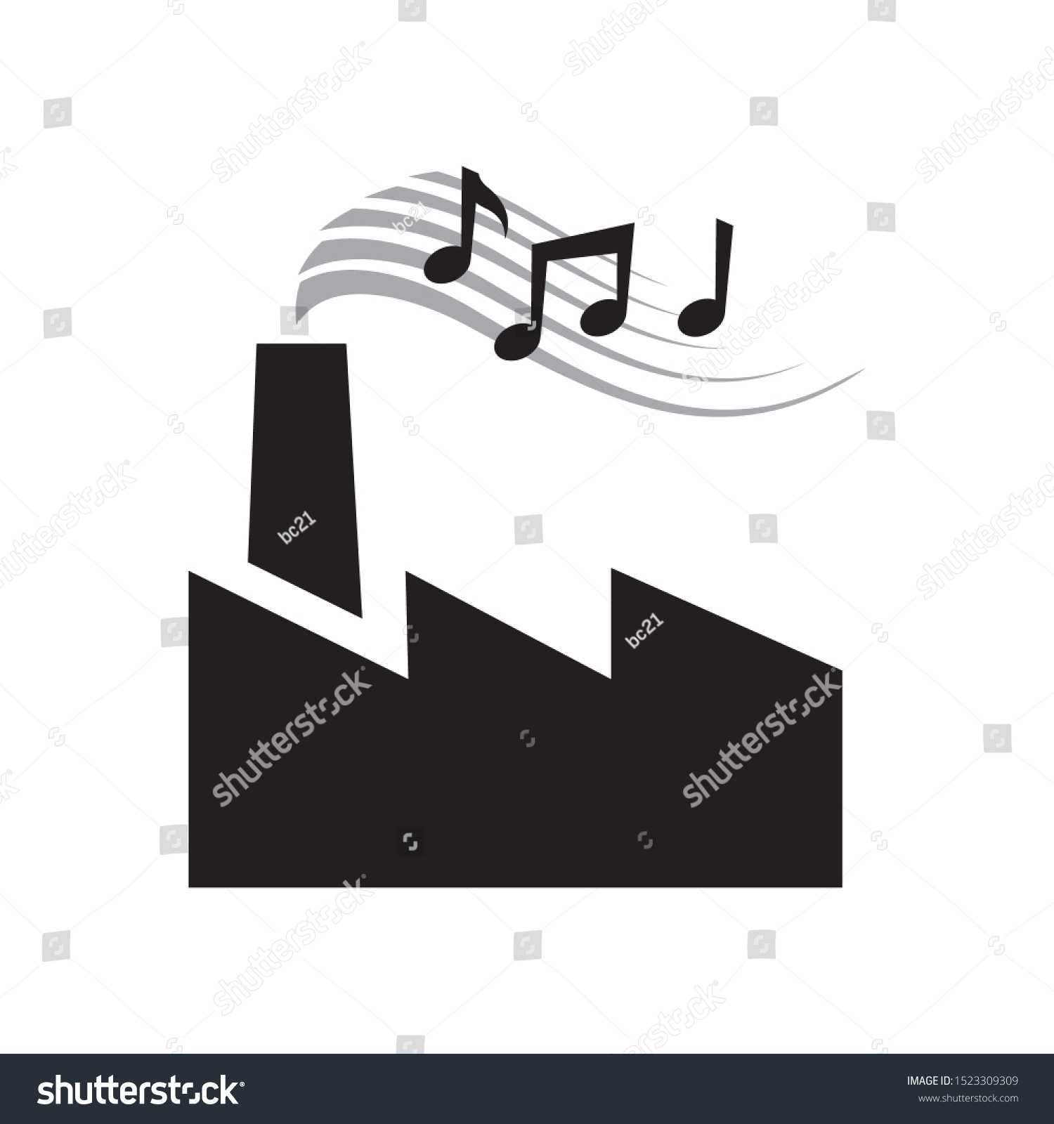 Factory Music Notes Vector Stock Vector (Royalty Free) 1523309309