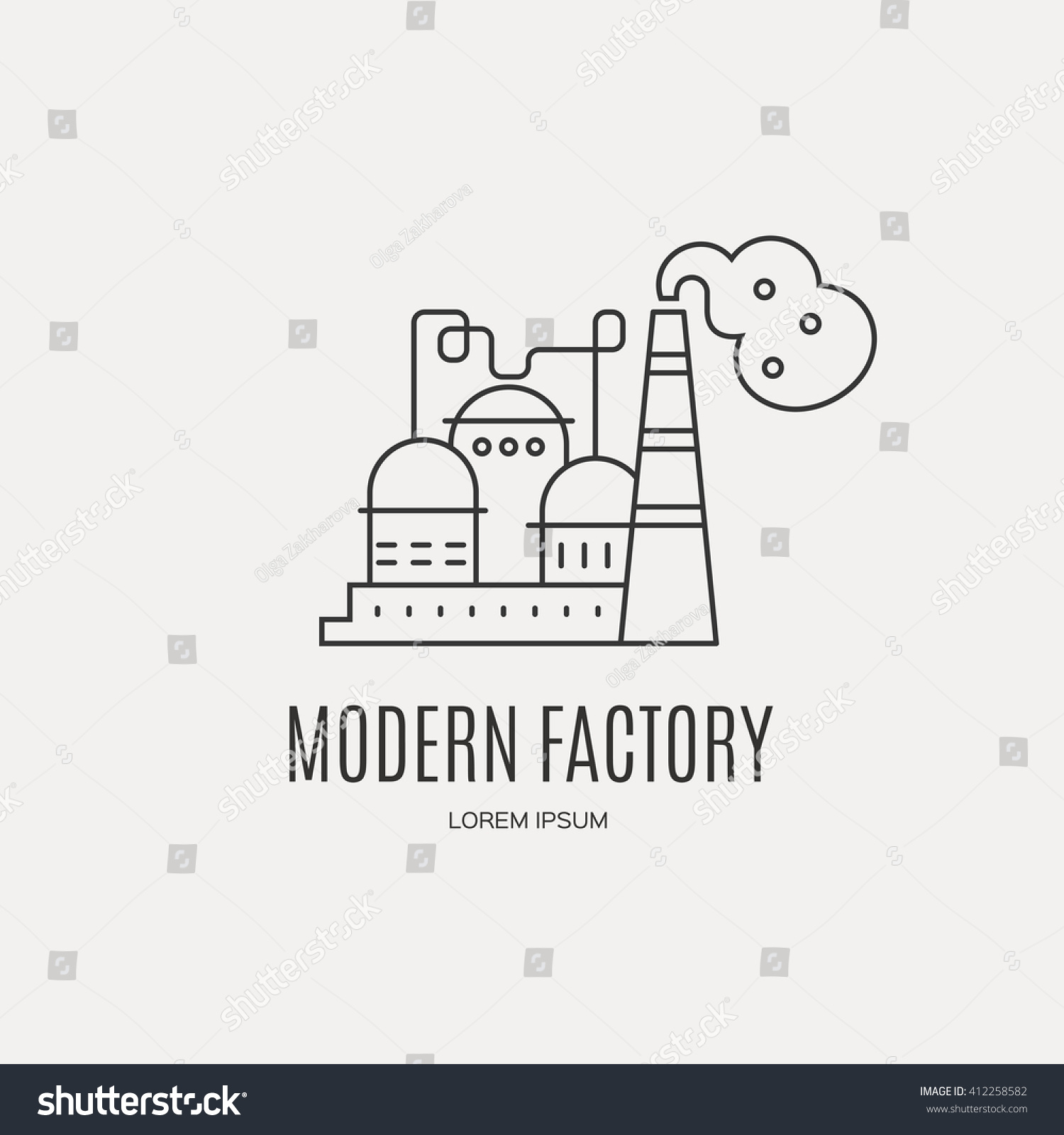 Factory Building Logo Stock Vector (Royalty Free) 412258582