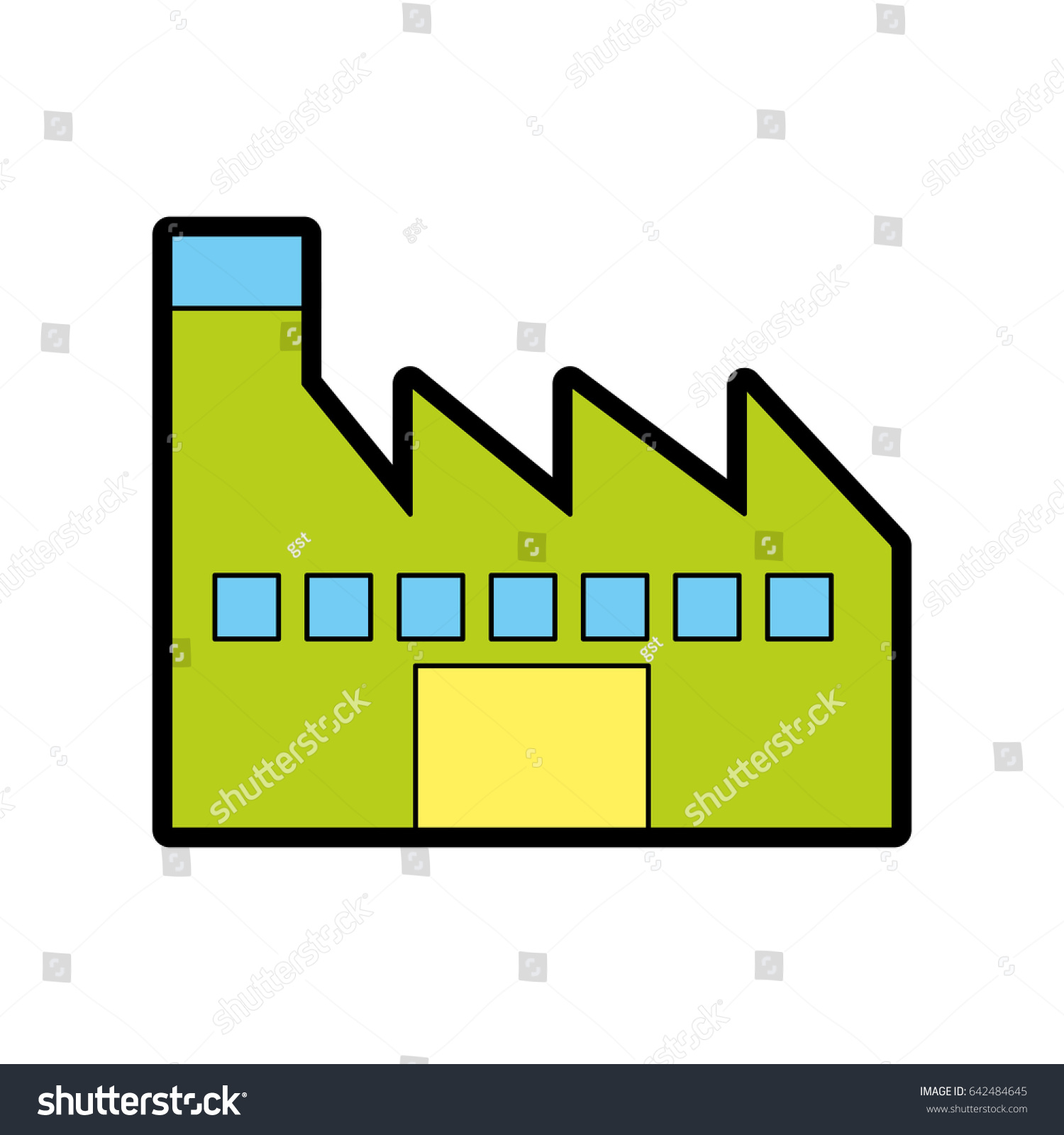 Factory Building Symbol: vetor stock (livre de direitos) 642484645 ...