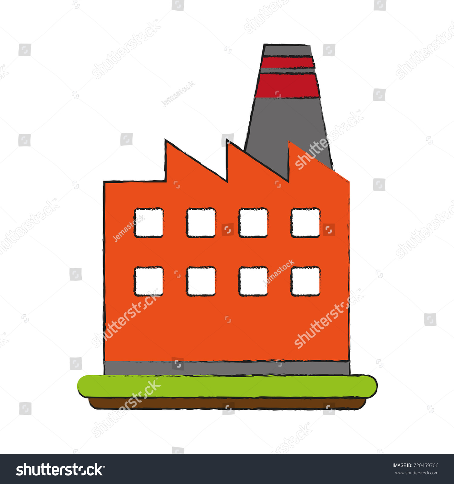 Factory Building Symbol Stock Vector (Royalty Free) 720459706