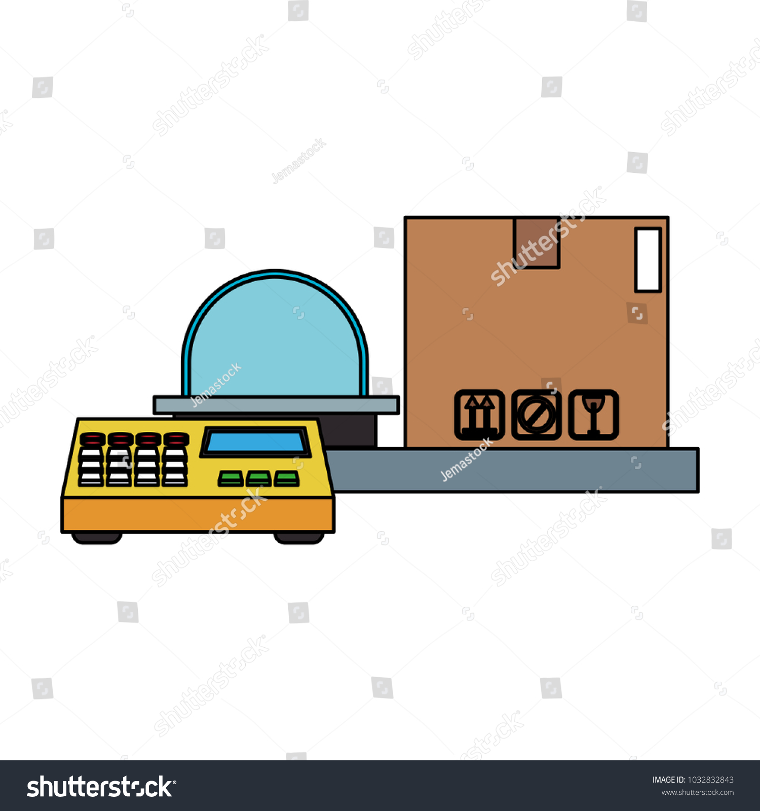 Factory Conveyor Computer Stock Vector (Royalty Free) 1032832843 ...