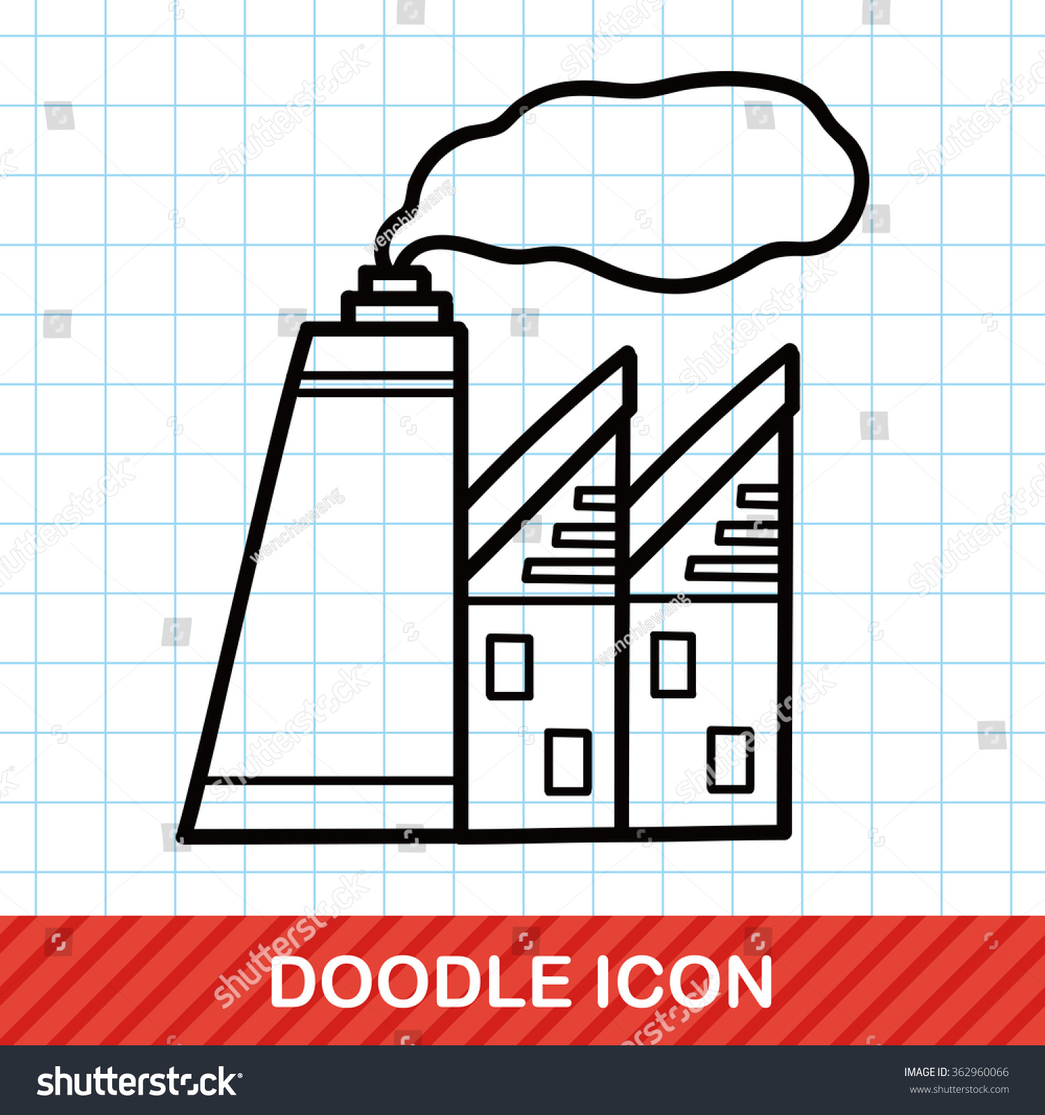 Factory Doodle Stock Vector (Royalty Free) 362960066