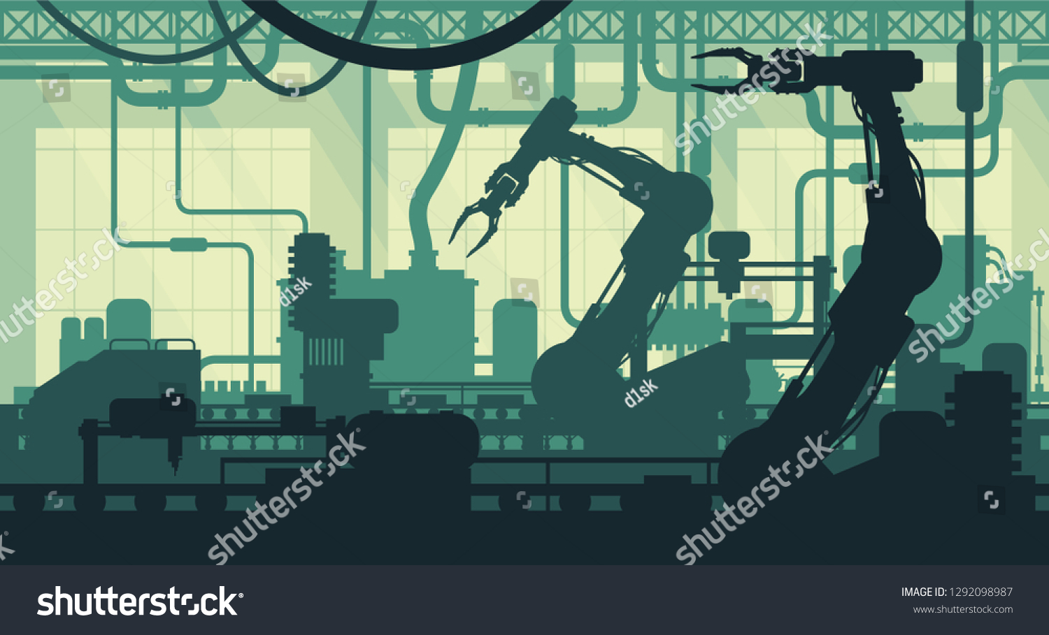 Ilustración interior de fábrica: vector de stock (libre de regalías ...