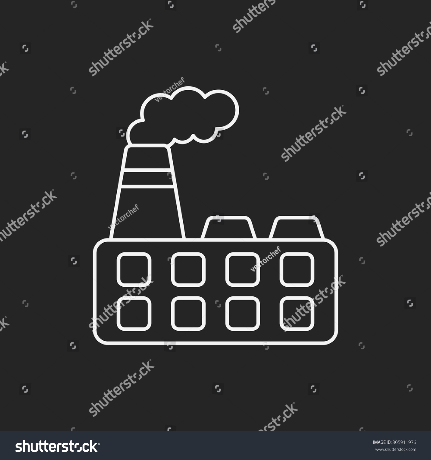 Factory Line Icon Stock Vector (Royalty Free) 305911976 | Shutterstock