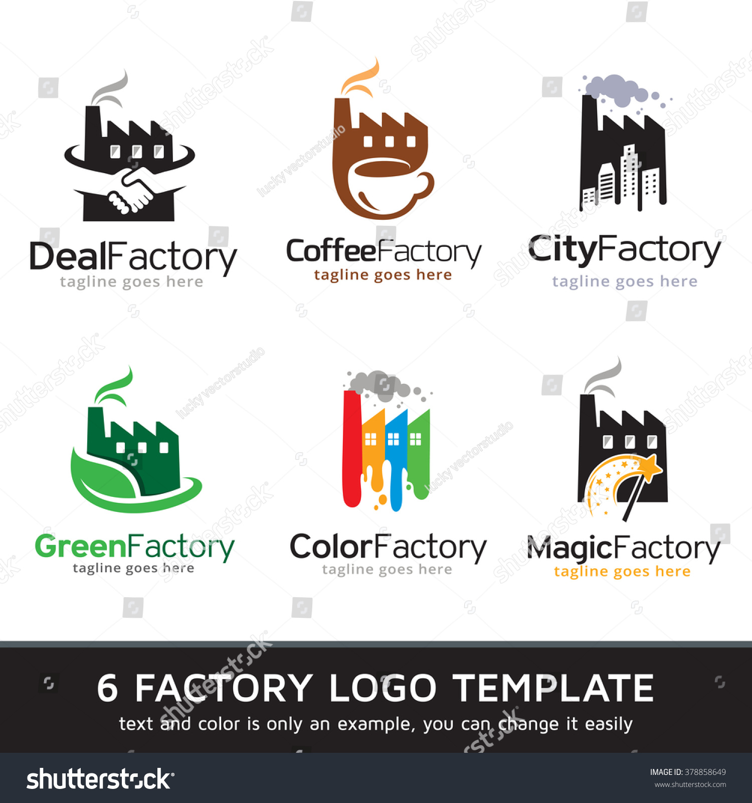Factory Logo Template Design Vector Stock Vector (Royalty Free) 378858649