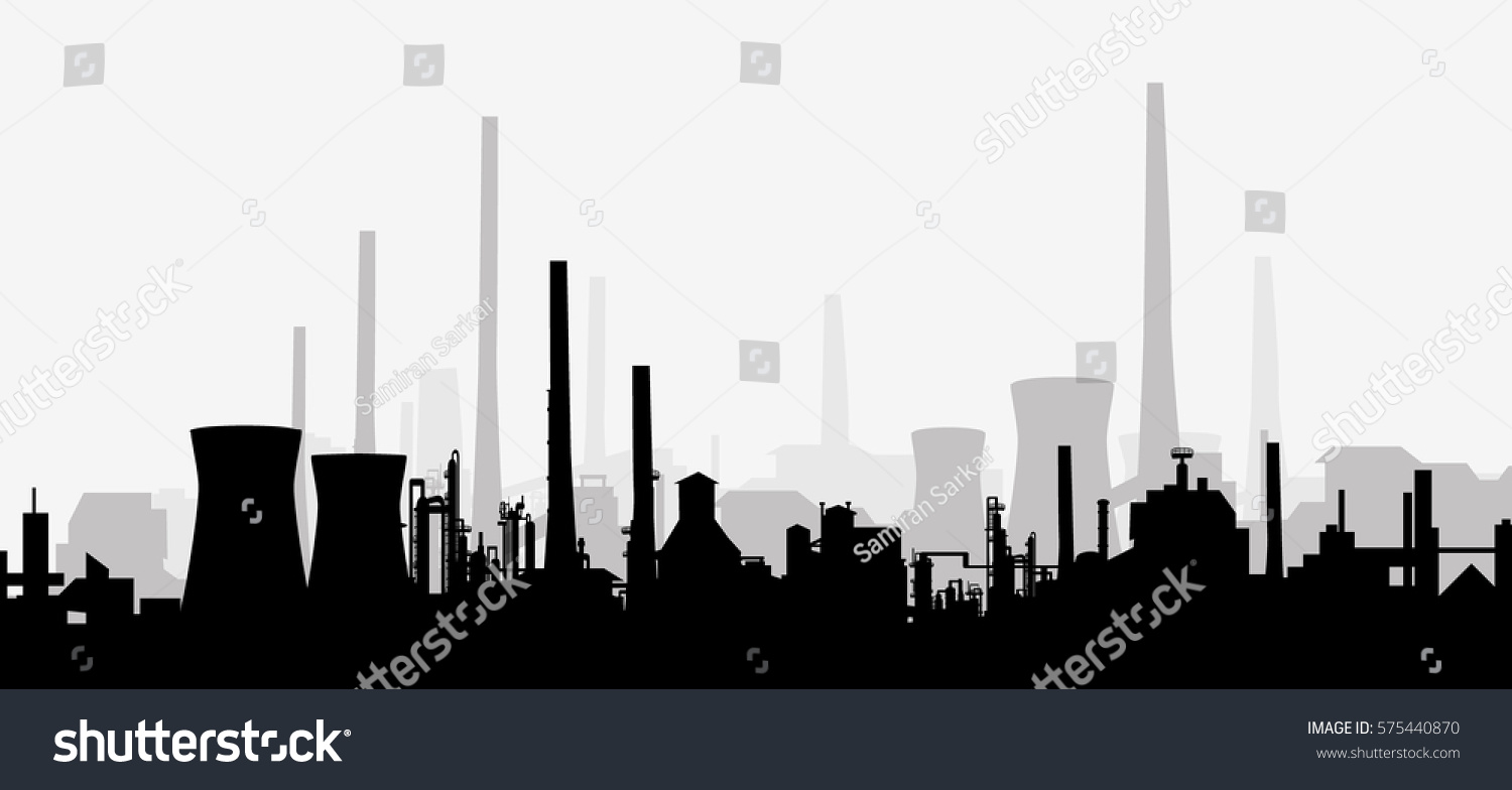 Factory Silhouette Vector Stock Vector (Royalty Free) 575440870 ...