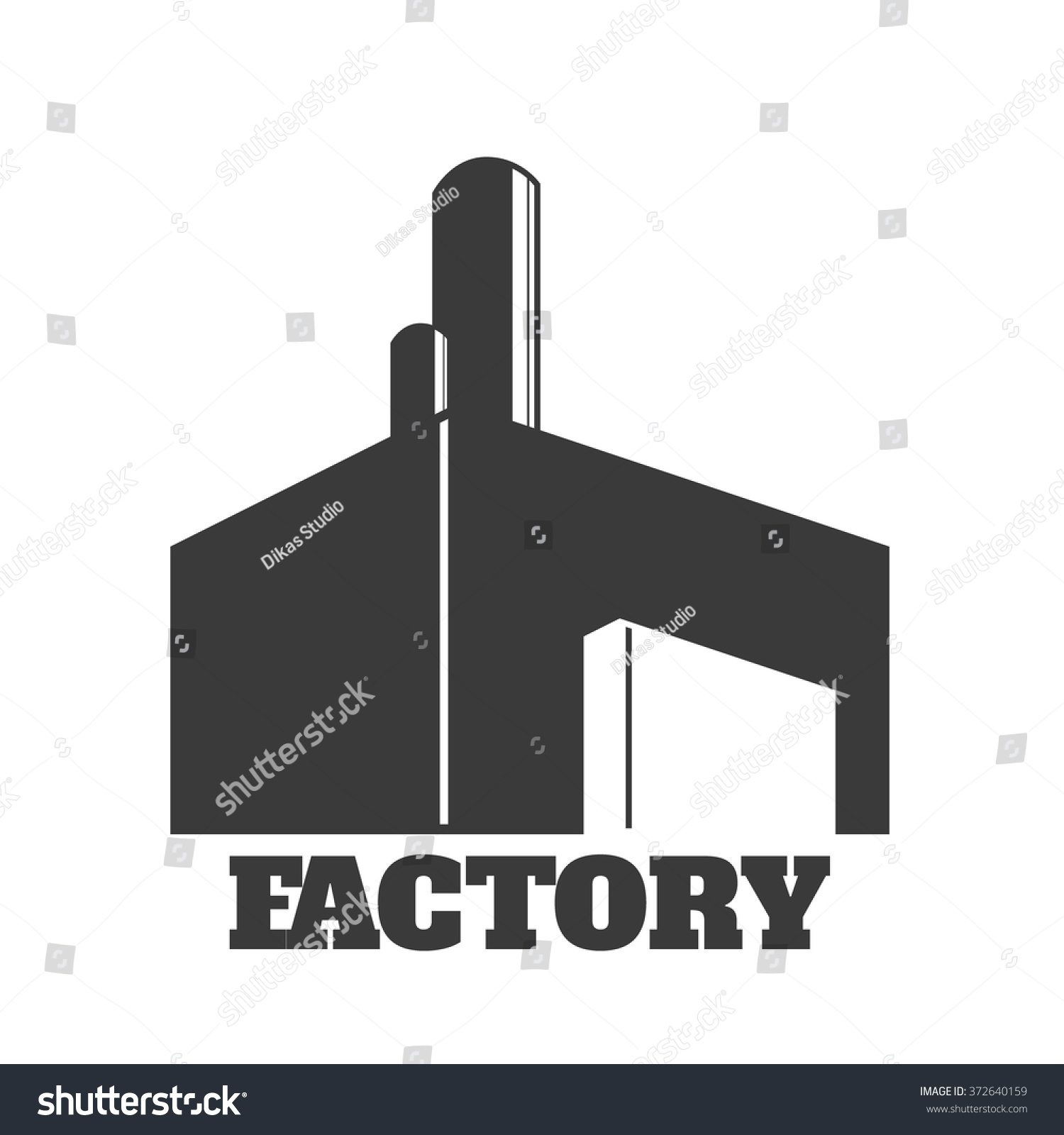 Factory Vector Illustration Stock Vector (Royalty Free) 372640159 ...