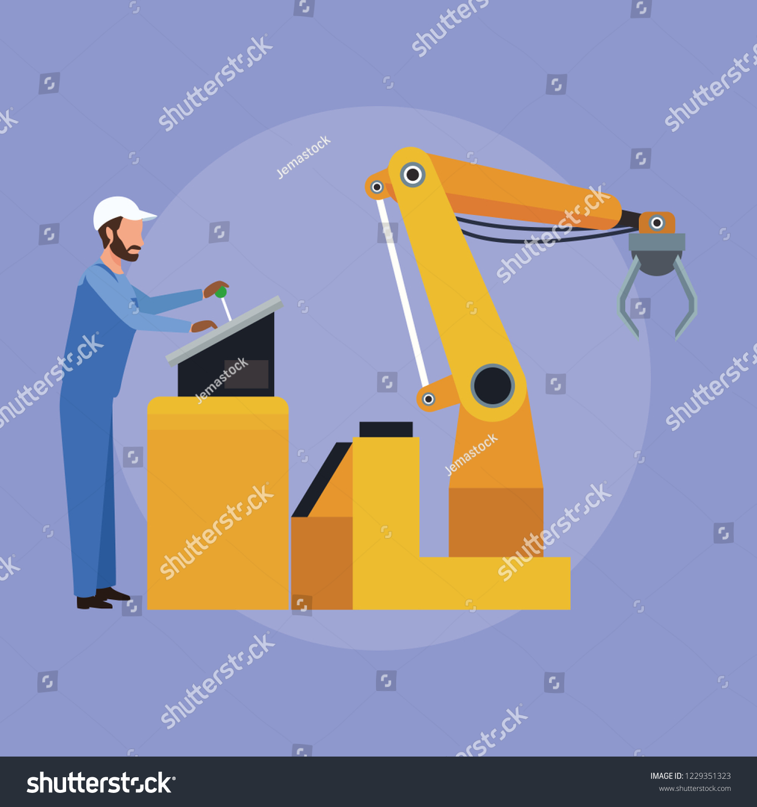 Factory Workers Cartoon Stock Vector (Royalty Free) 1229351323