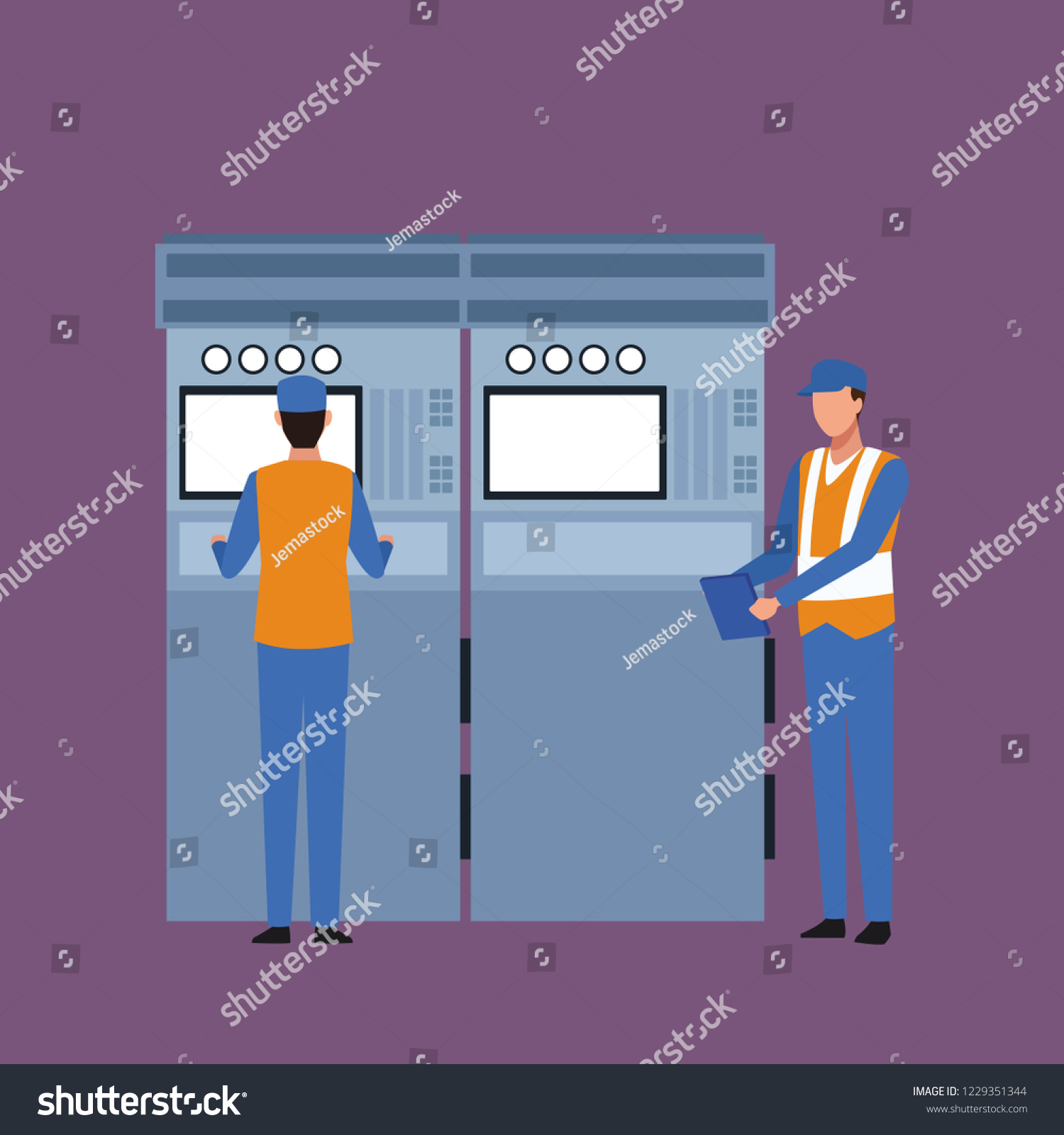 Factory Workers Cartoon Stock Vector (Royalty Free) 1229351344 ...