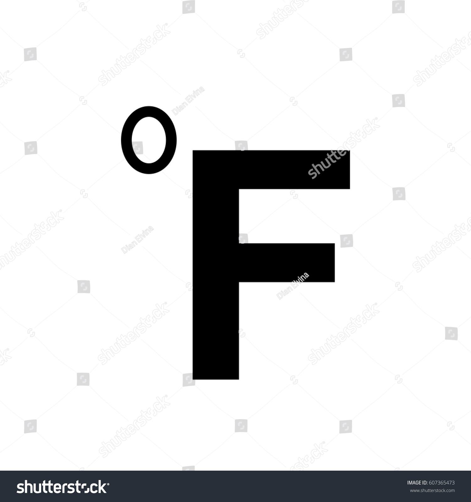 Fahrenheit Symbol Temperature Isolated Vector Stock Vector (Royalty ...