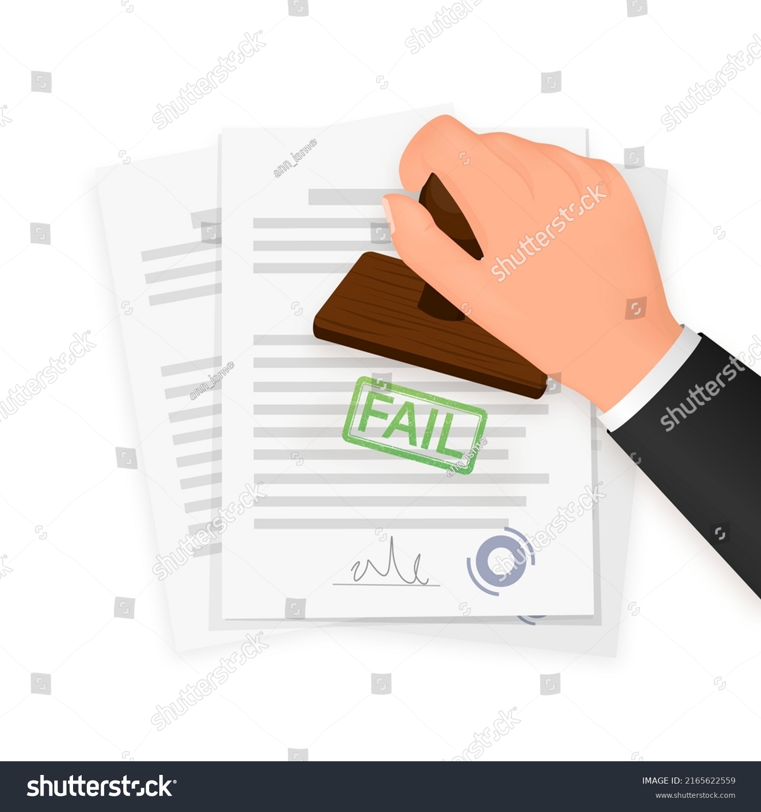 Fail Red Stamp On Document Background Stock Vector (Royalty Free ...