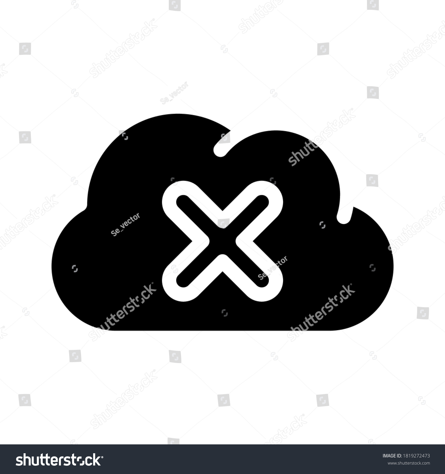 Failed Access Cloud Storage Glyph Icon Stock Vector (Royalty Free ...