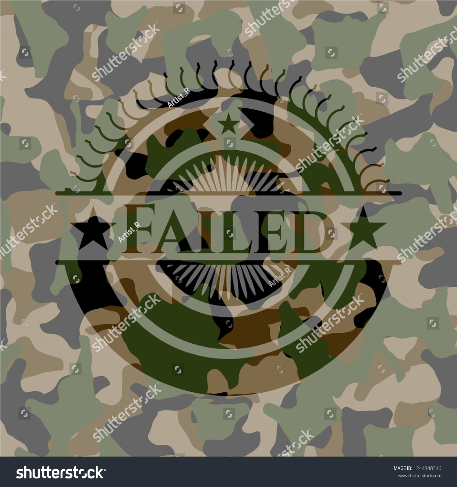 Failed Written On Camouflage Texture Stock Vector (Royalty Free ...